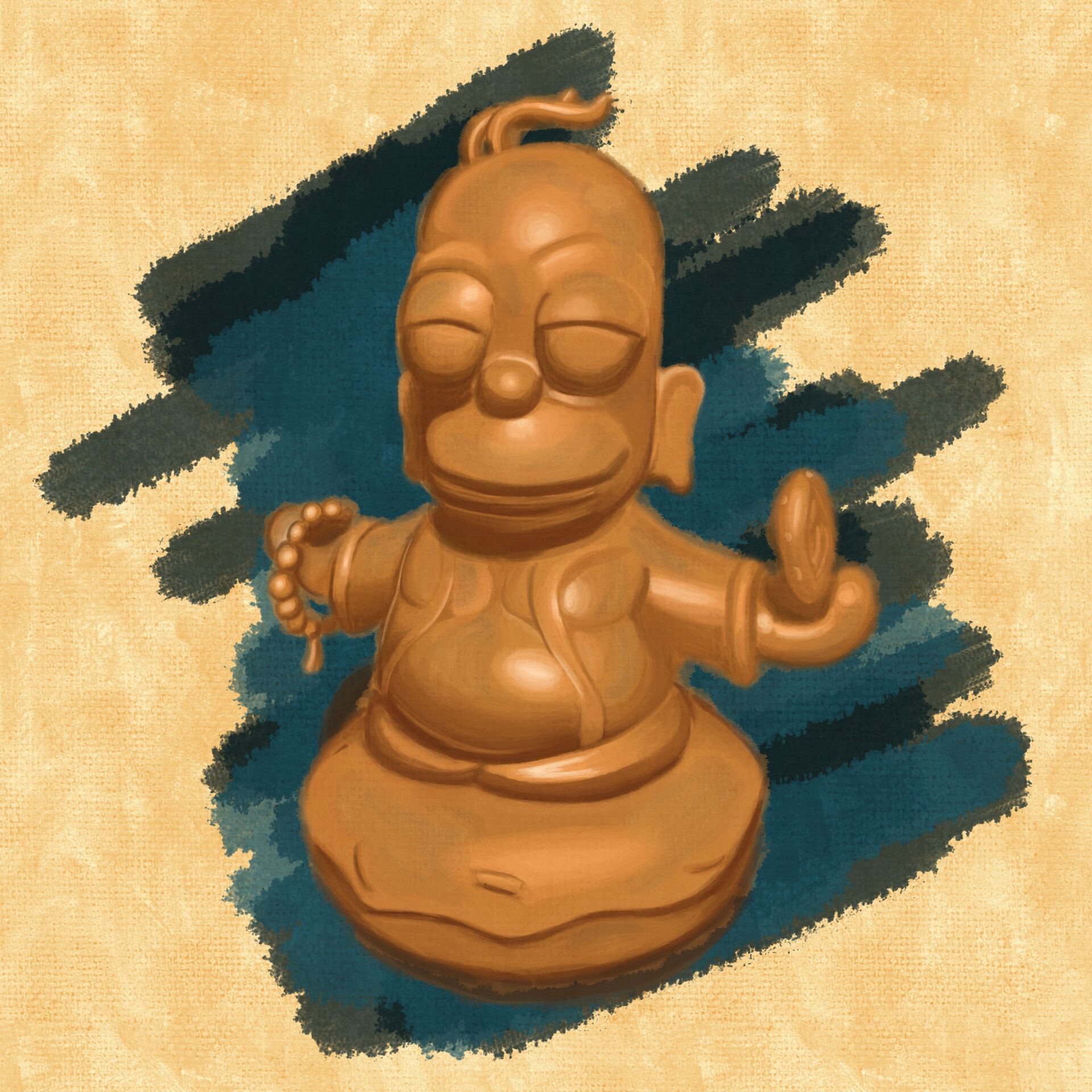 ArtStation - Buddha Homer | 2D Digital Art