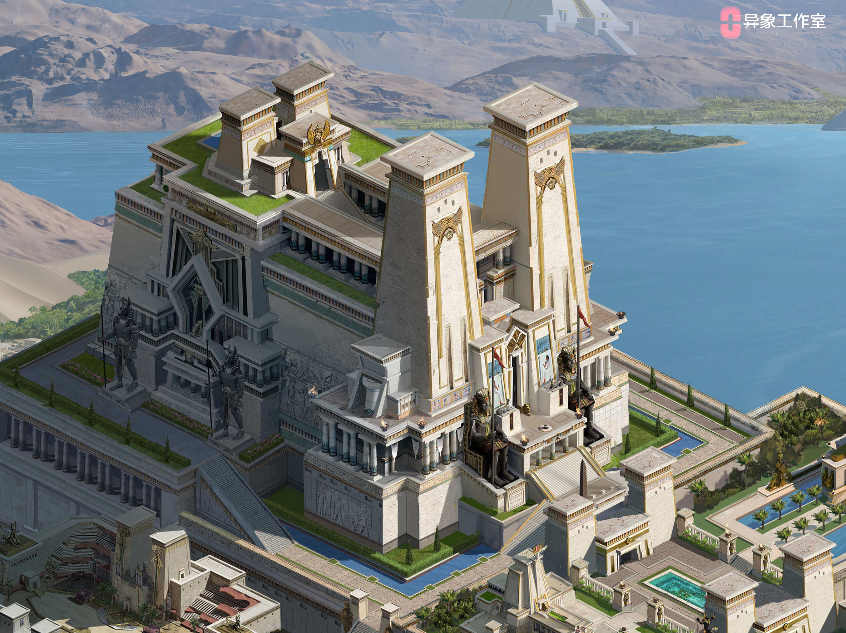 Dawnpu at Art vision studio - building design for War Eternal （埃及文明）