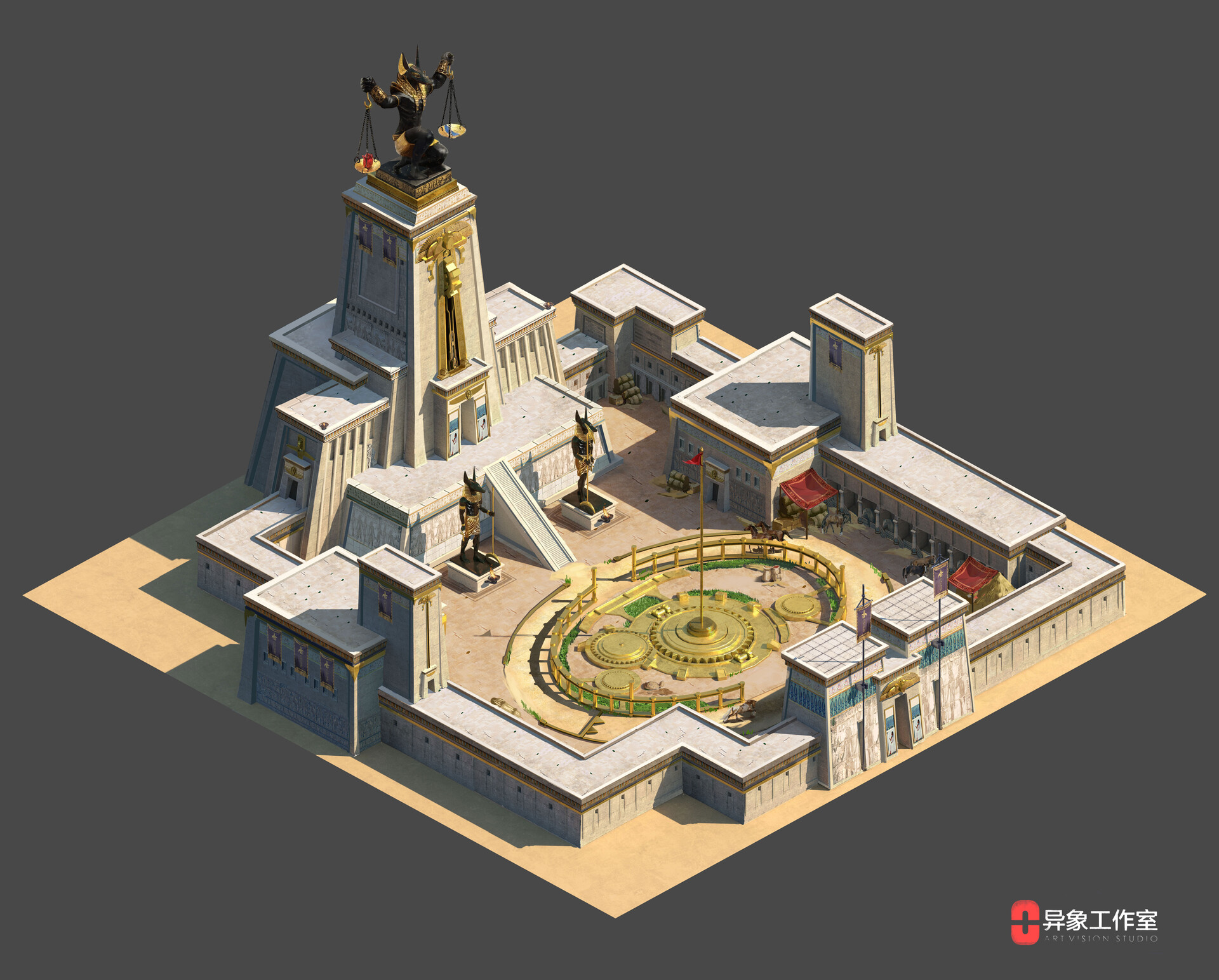 Dawnpu at Art vision studio - building design for War Eternal （埃及文明）