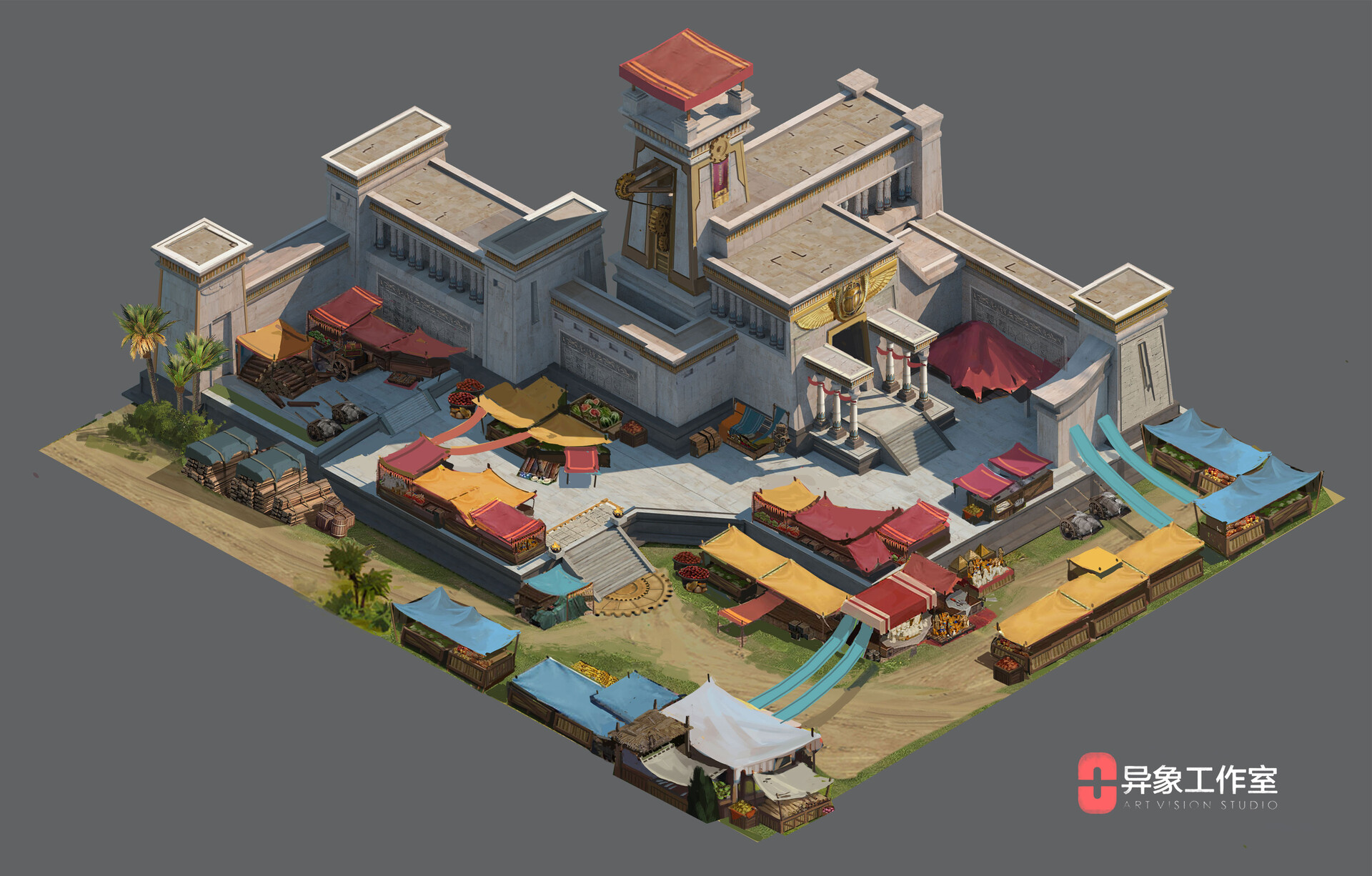 Dawnpu at Art vision studio - building design for War Eternal （埃及文明）