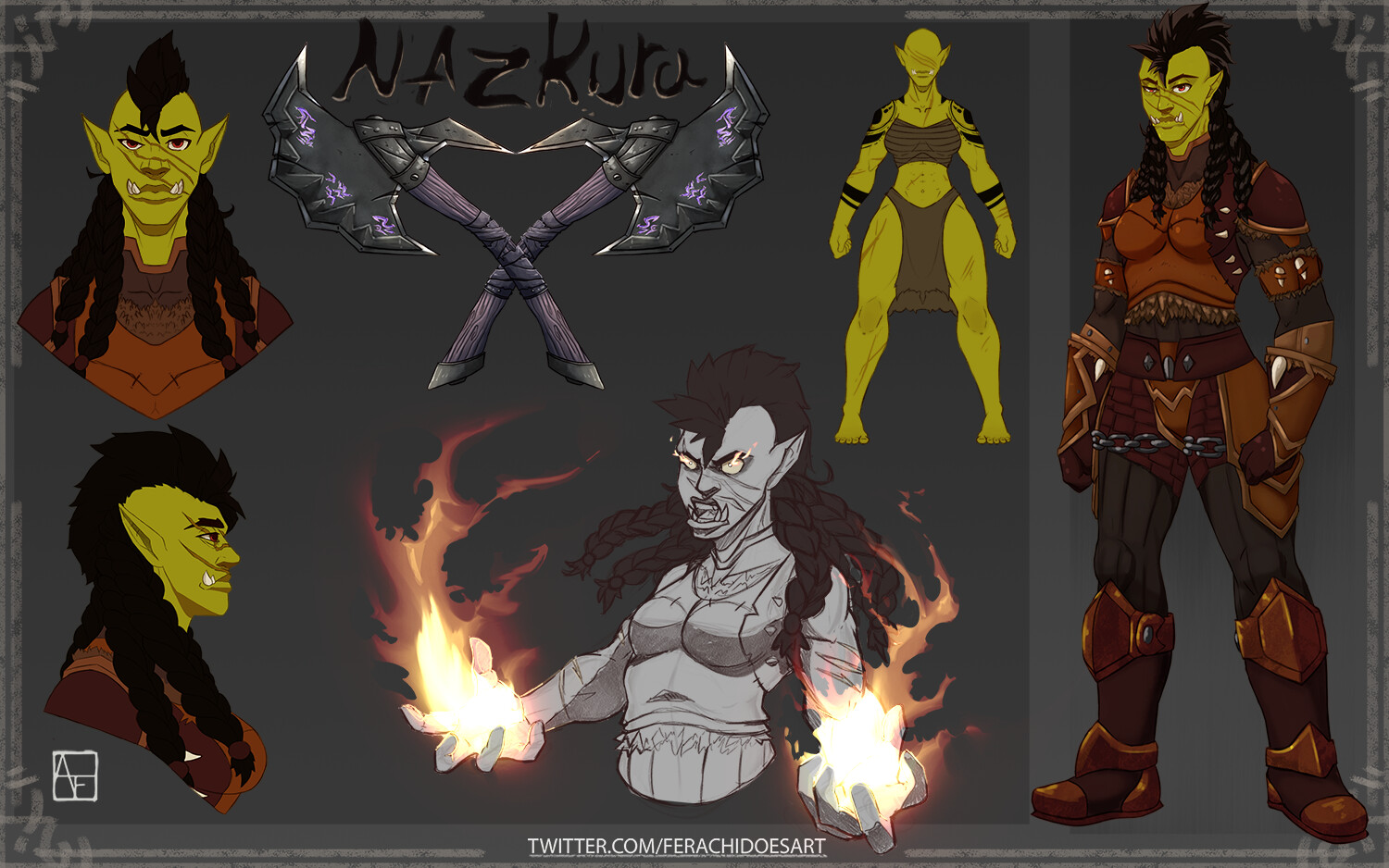 ArtStation - Female Orc Reference Sheet