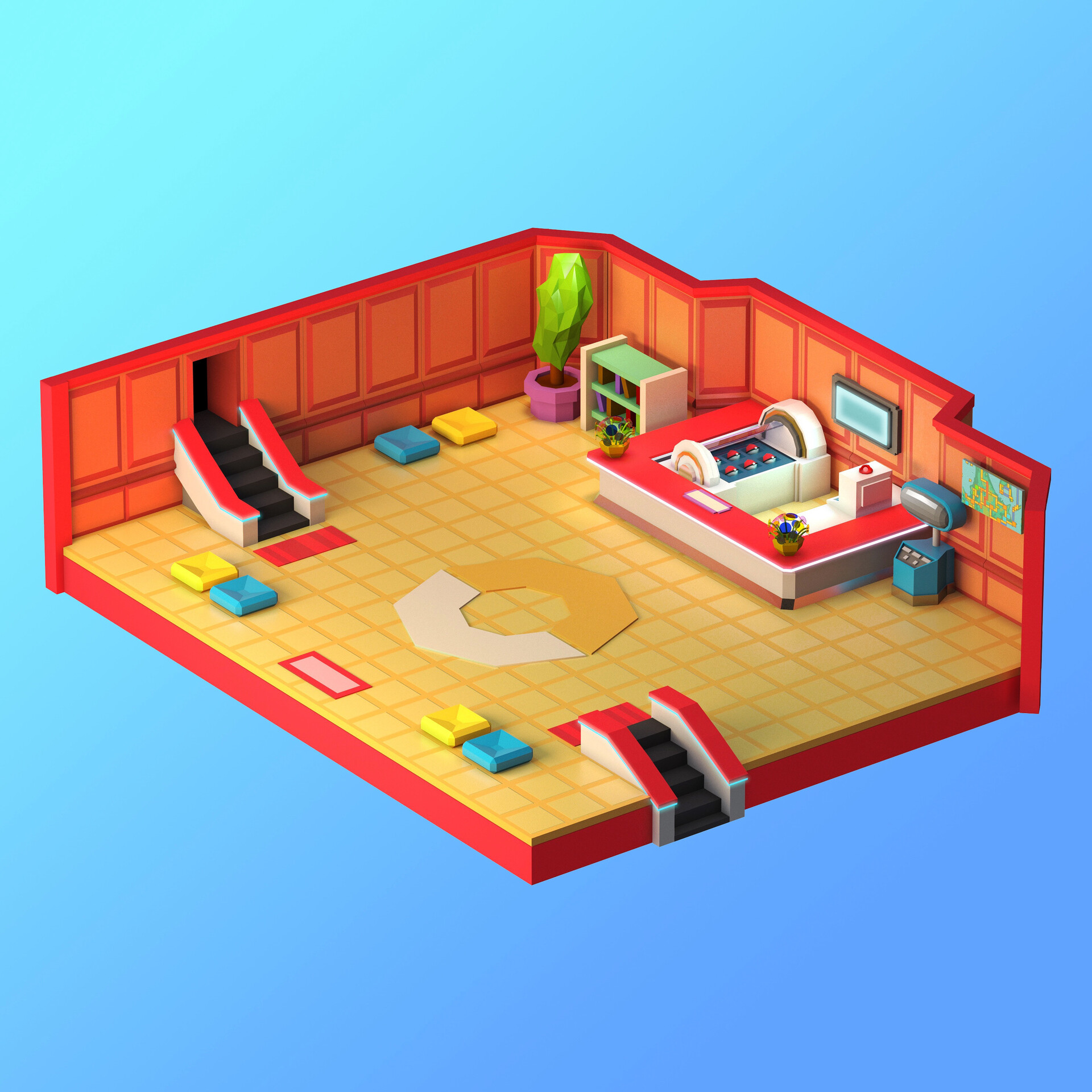 ArtStation - Pokémon Center (Diamond and Pearl)