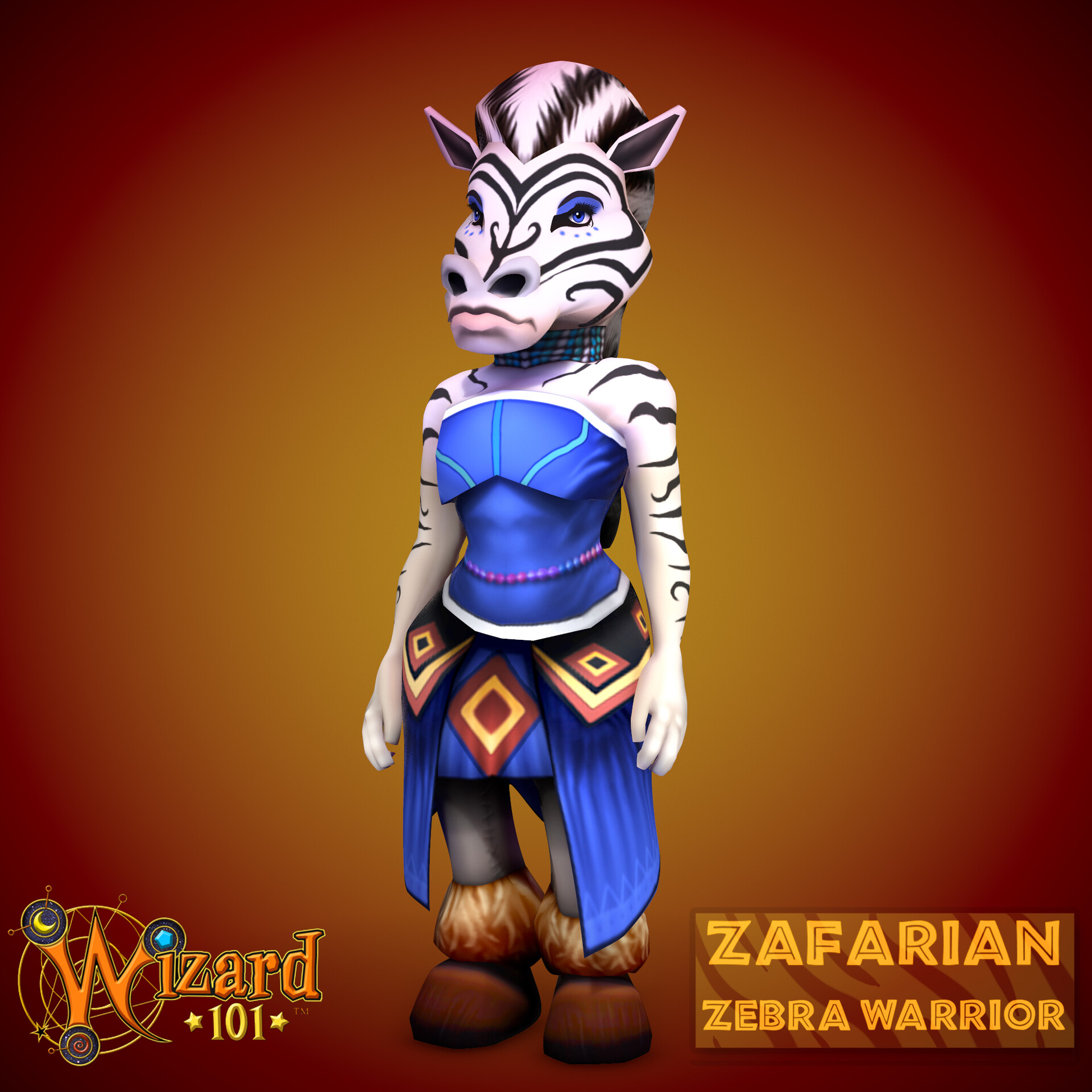 Art By James SIMON - Zafarian Zebra Warrior | Wizard 101