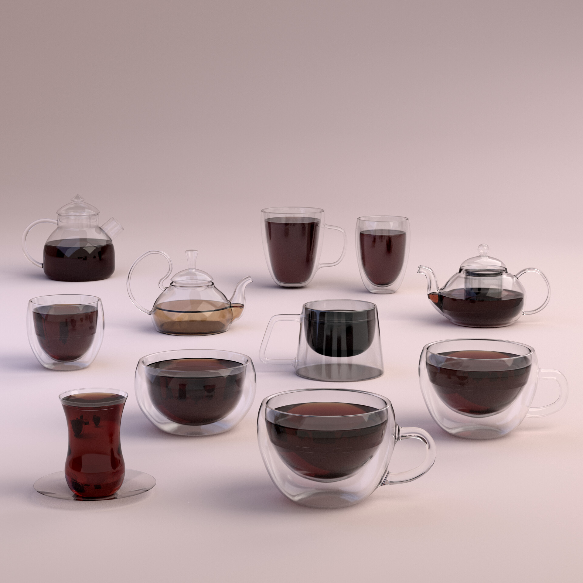 ArtStation - Set of glass crockery
