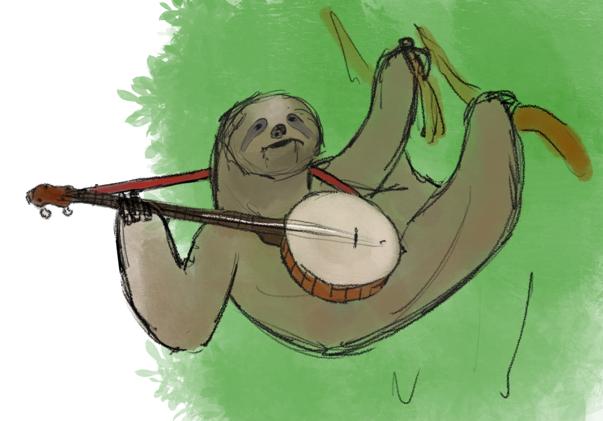 how to draw sloth doodle