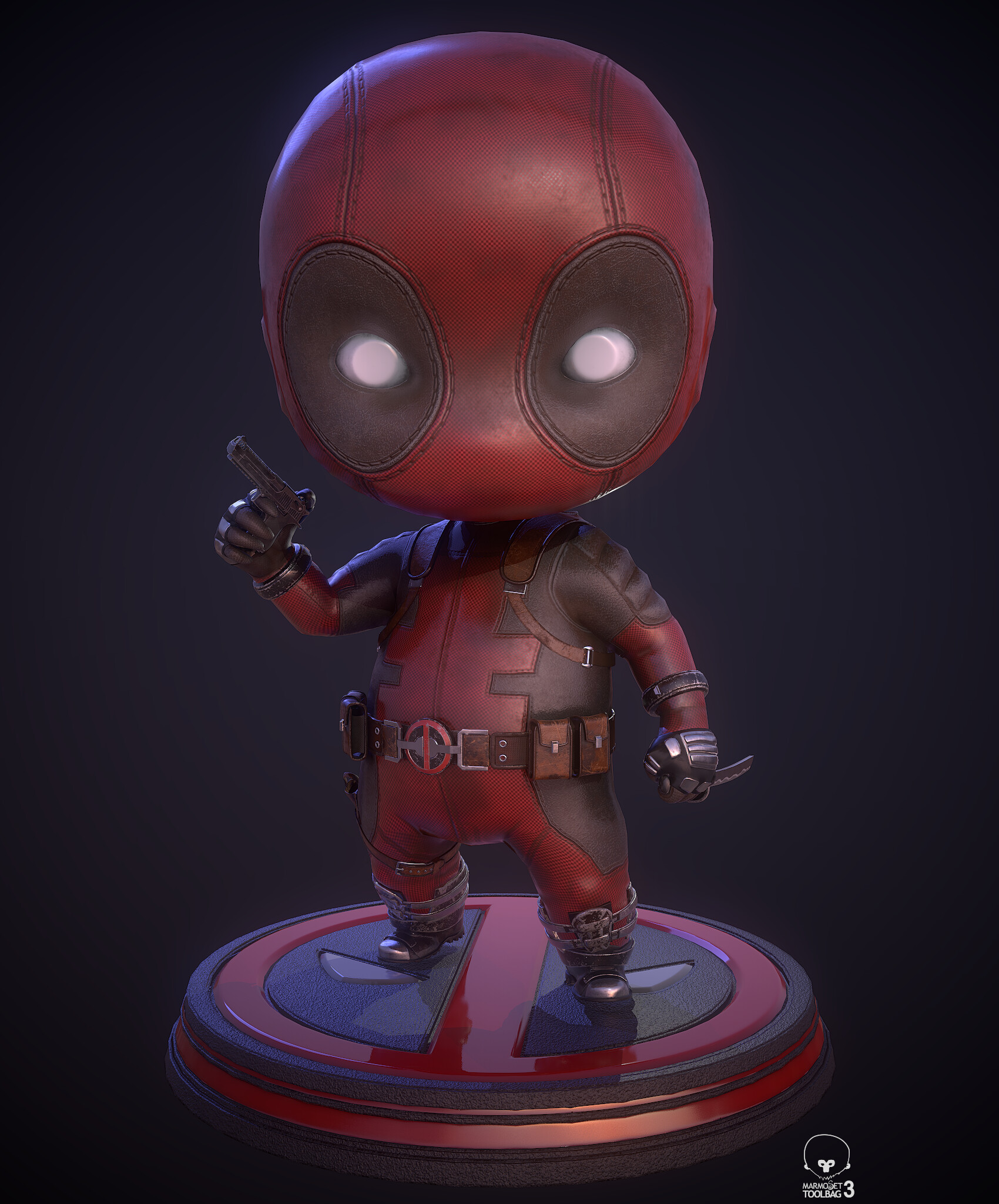 Taj Singh Chauhan - Chibi Deadpool + 3D Print