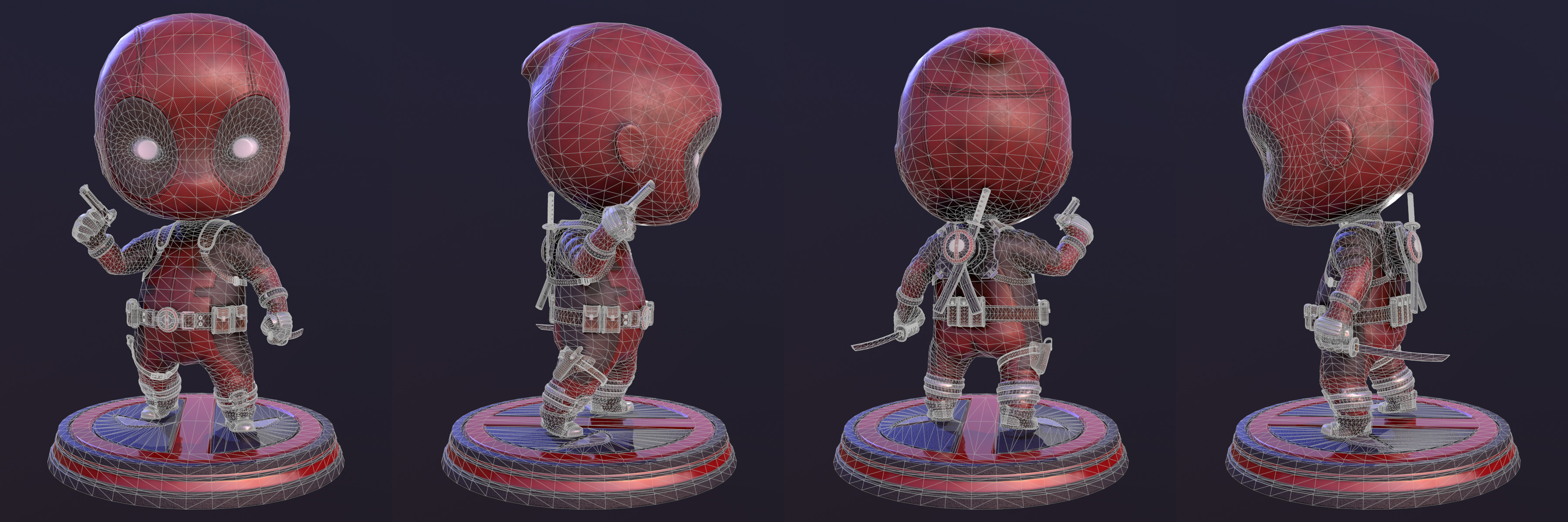 Taj Singh Chauhan - Chibi Deadpool + 3D Print
