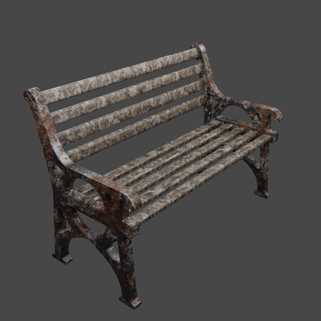 ArtStation - Old Rusted Bench