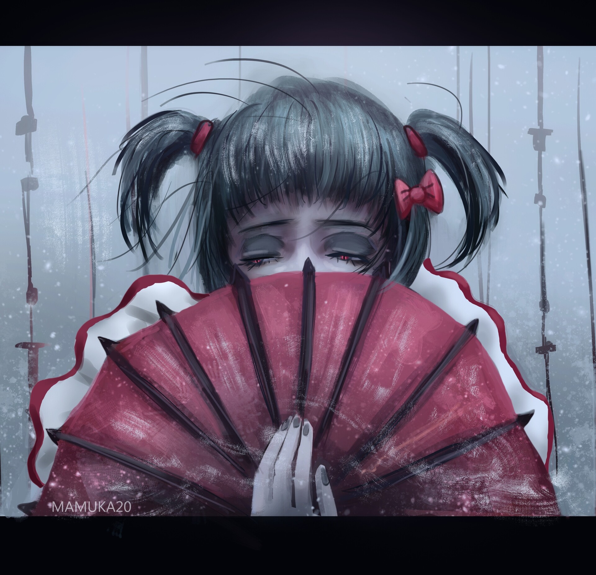 ArtStation - Girl with a fan