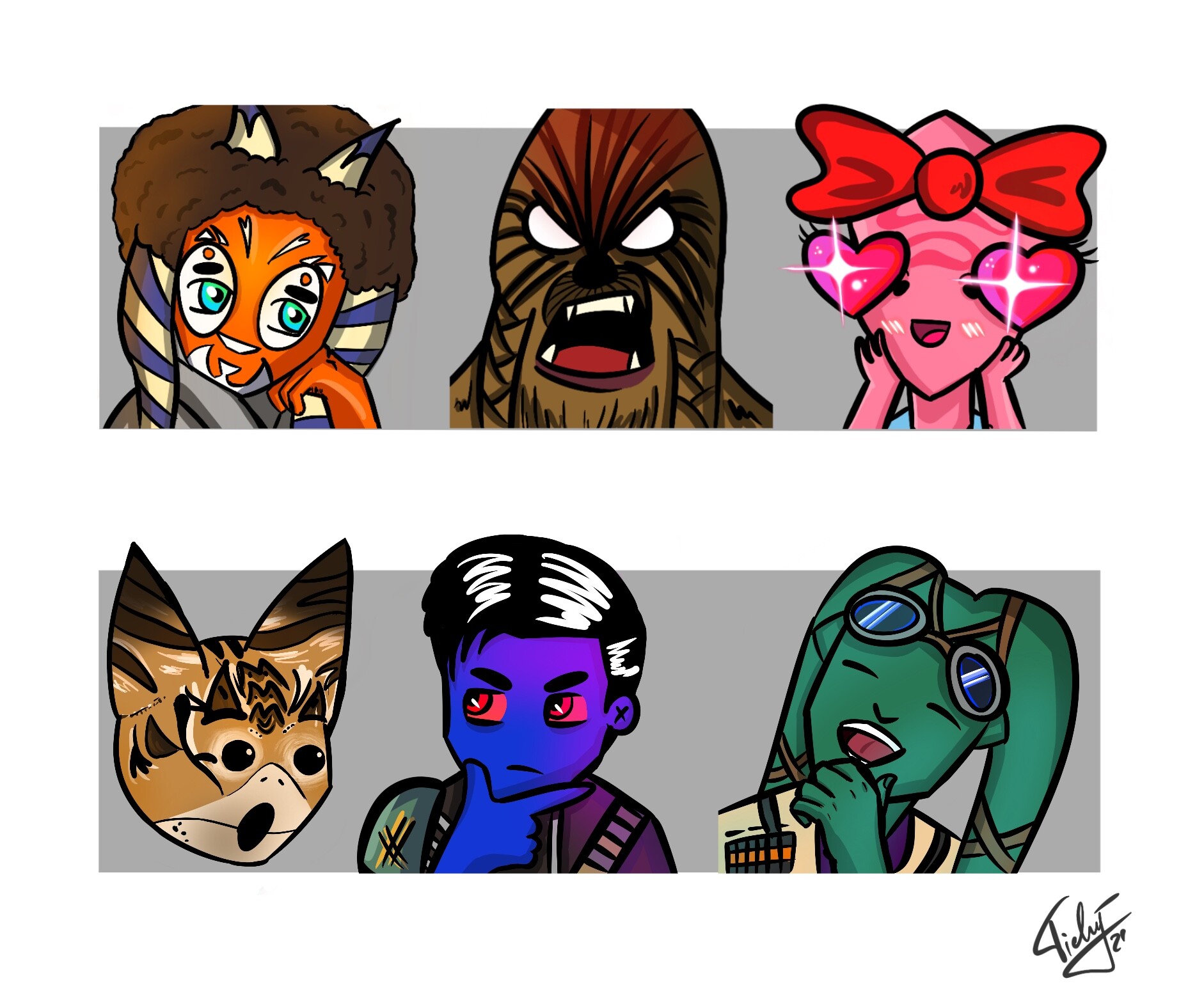ArtStation - Emotes for Star Wars rpg discord. Made in procreate.