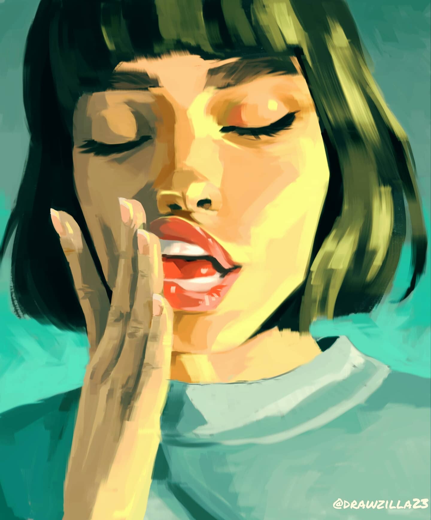 ArtStation - Eyes r hard so I chose a reference with eyes closed. Hehe