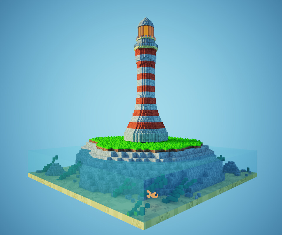 ArtStation - Voxel art - Lighthouse