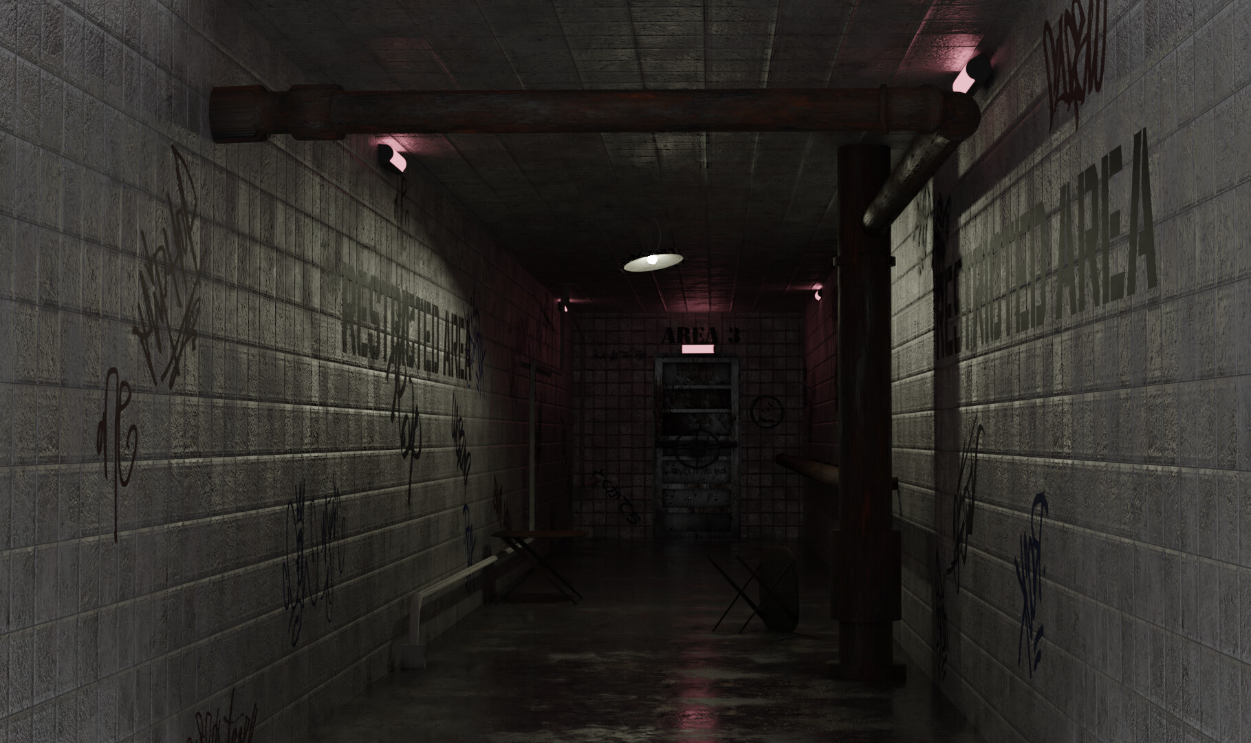 ArtStation - Abandonned underground hallway
