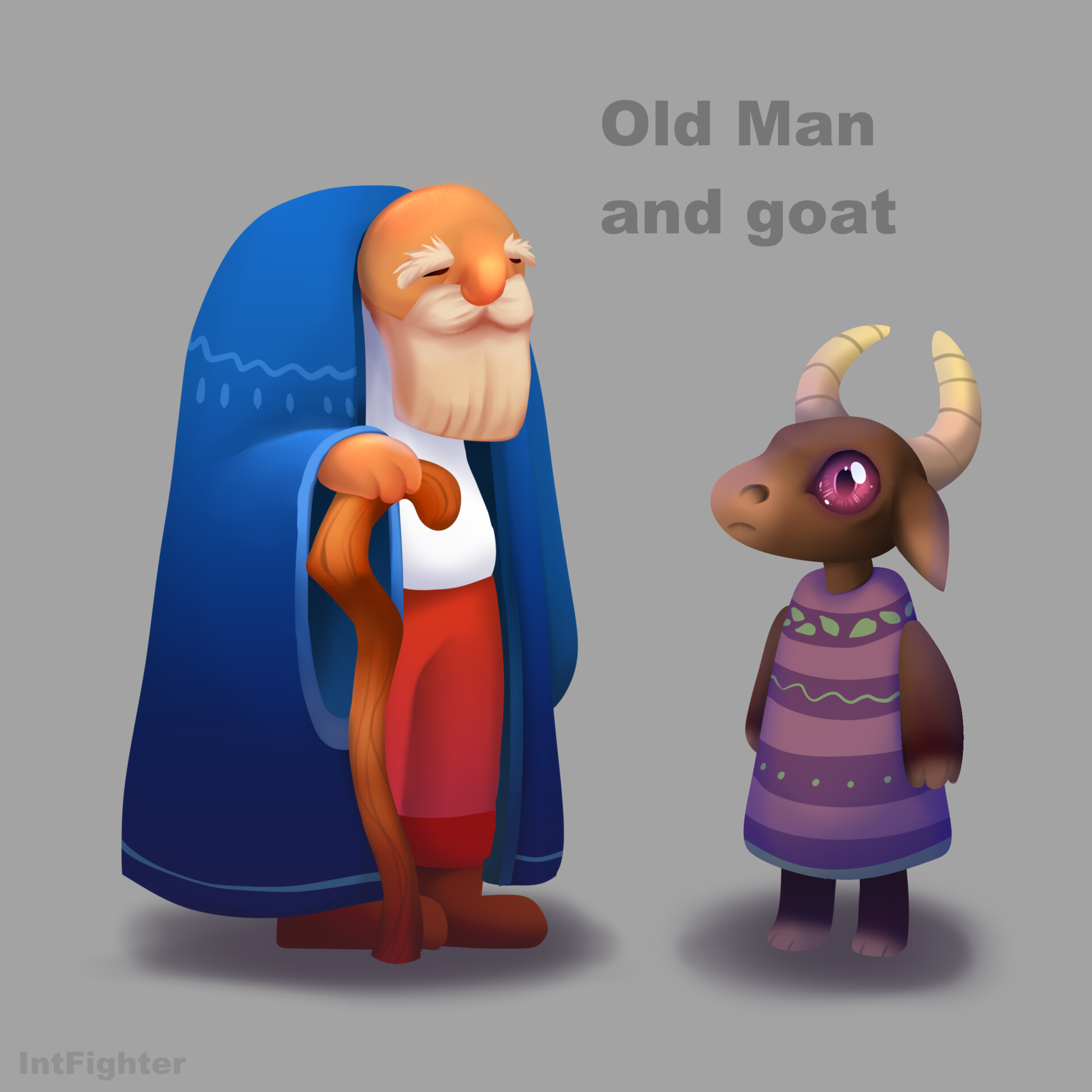 ArtStation - Old man and goat