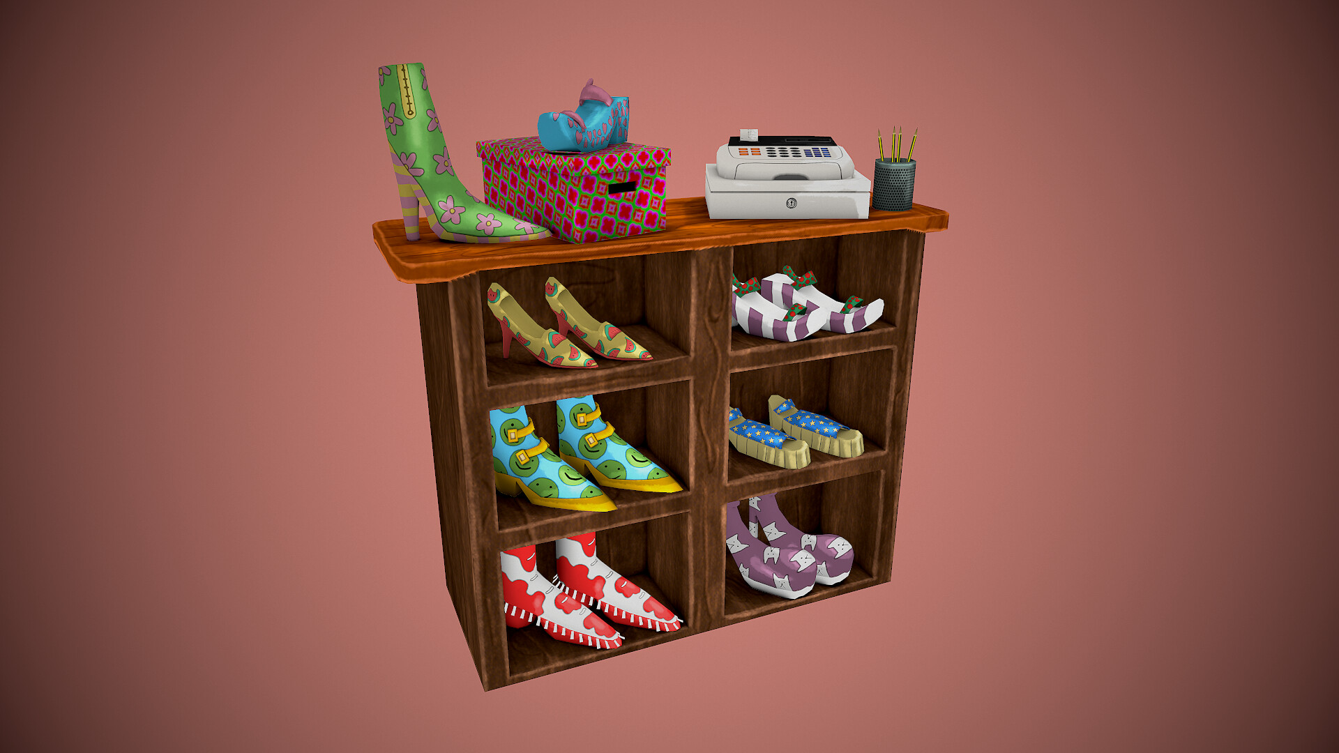 ArtStation - Bizarre's Shoe Shop - 30 Days Challenge (Day 17, "COUNTER")