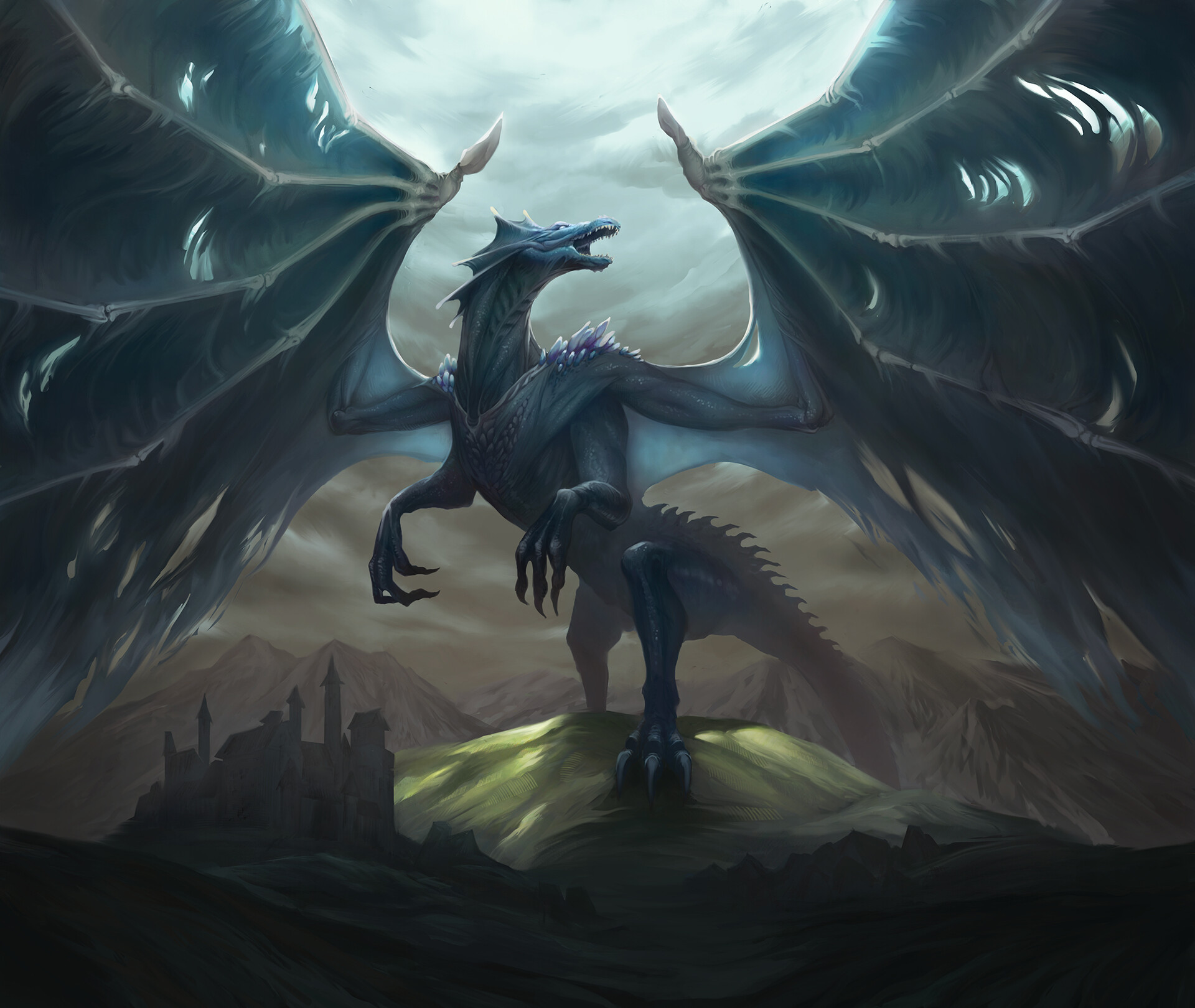 ArtStation - Blue dragon card