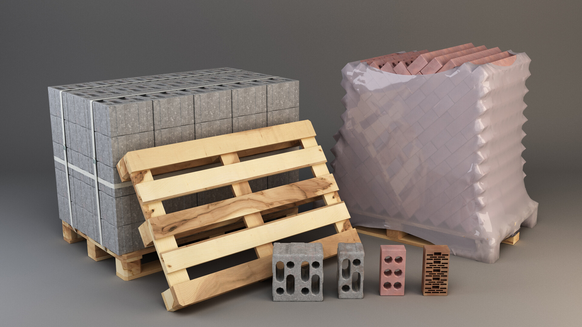 ArtStation - Set of bricks of different sizes and materials