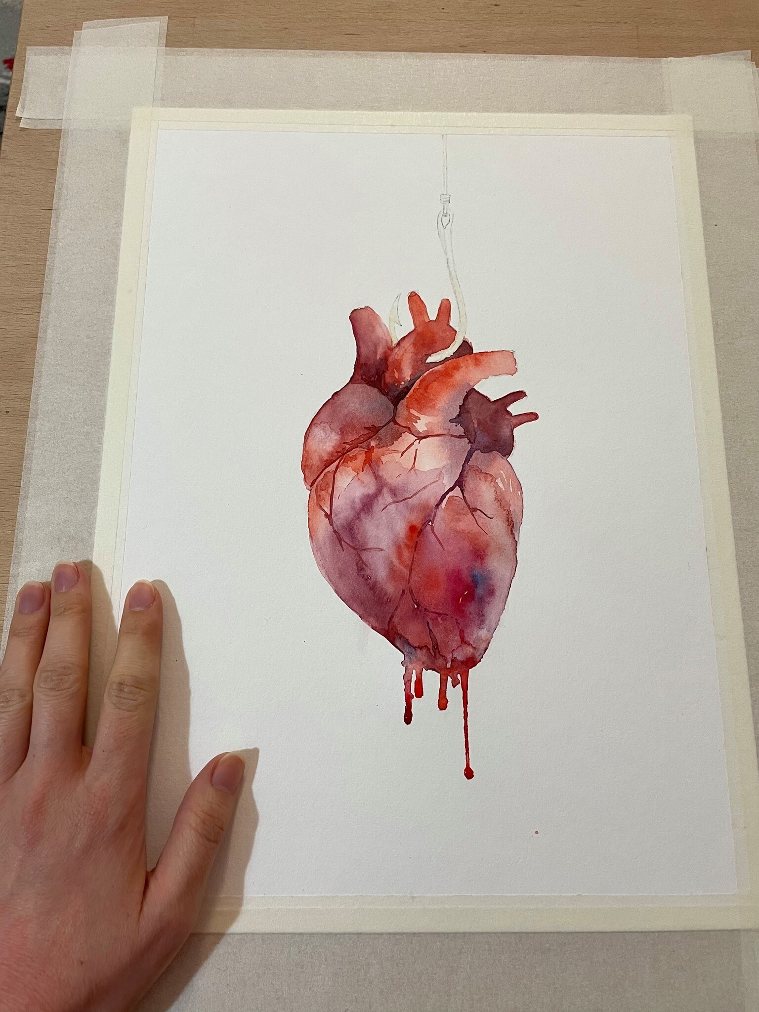 how to draw a blood heart