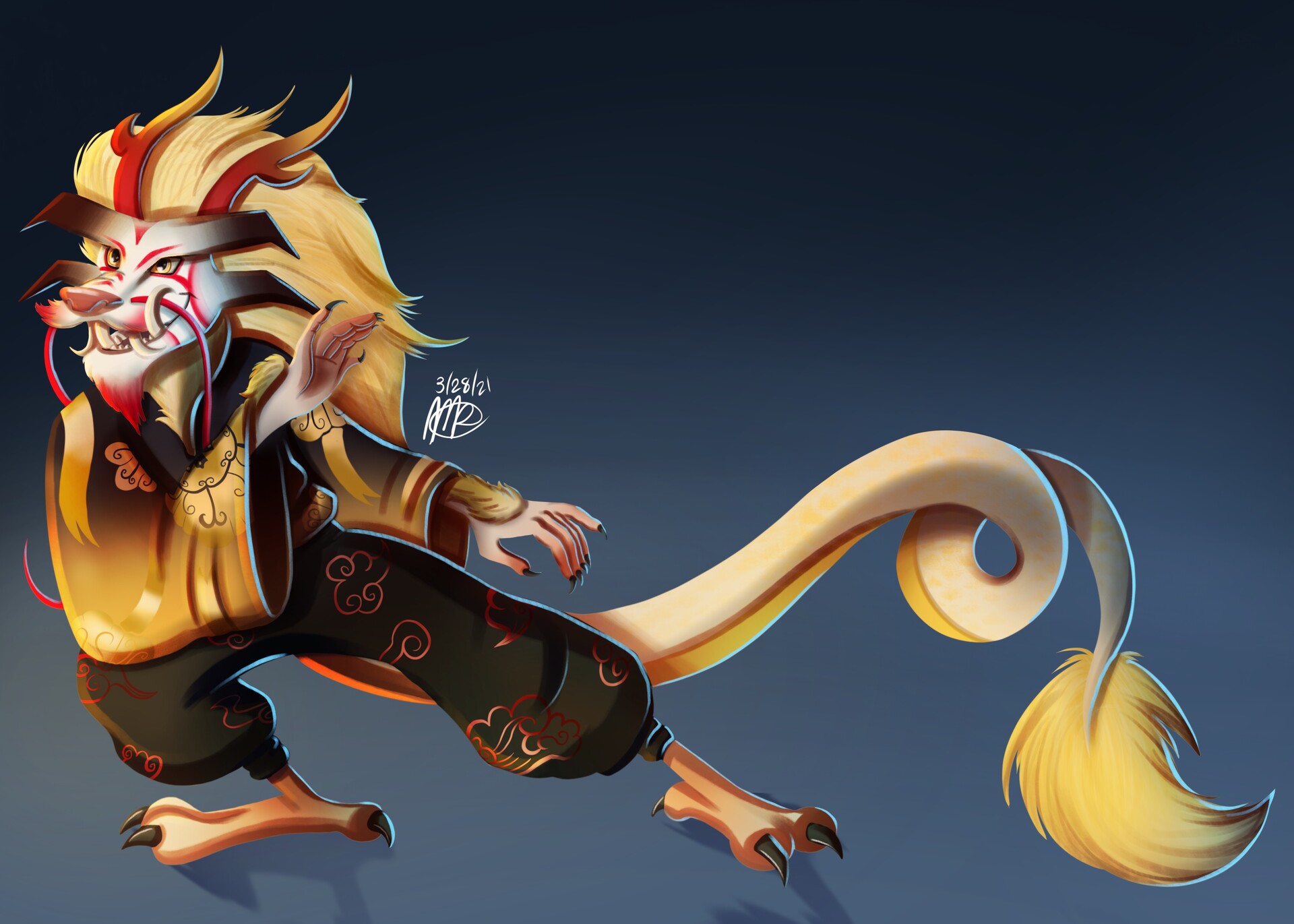 ArtStation - Aku the Kabuki Dragon