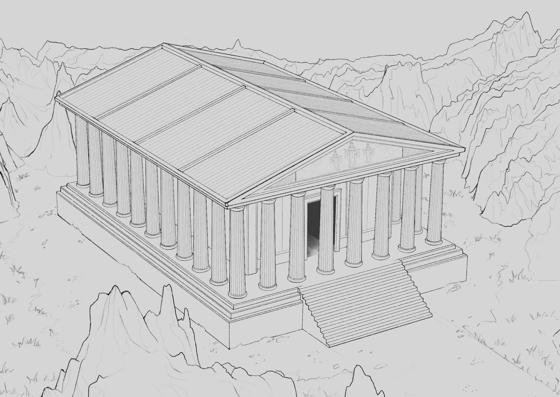 ArtStation - Greek Mountain Temple
