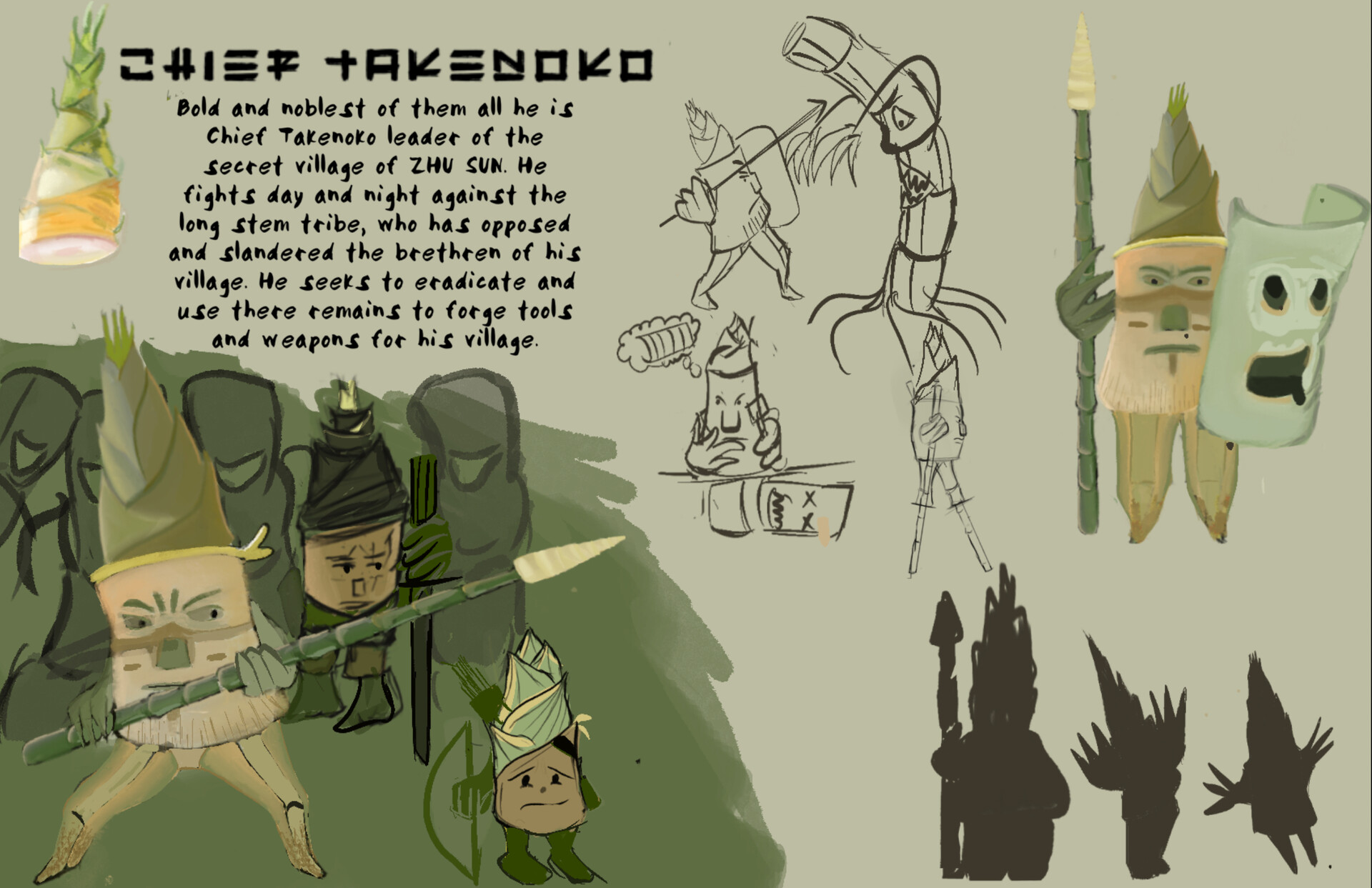 ArtStation - Character design for story " Take village"