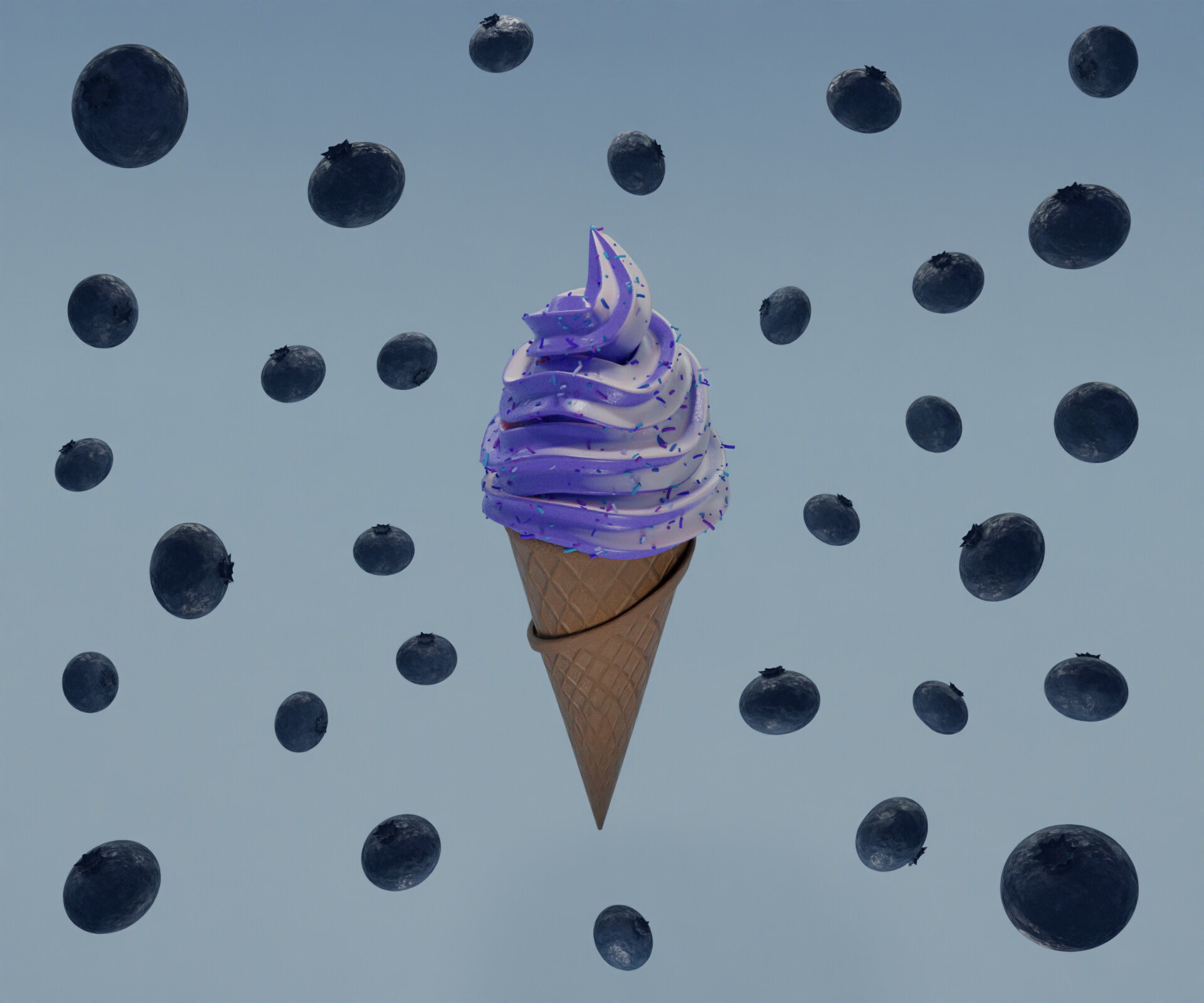 Blue And Purple Ice Cream