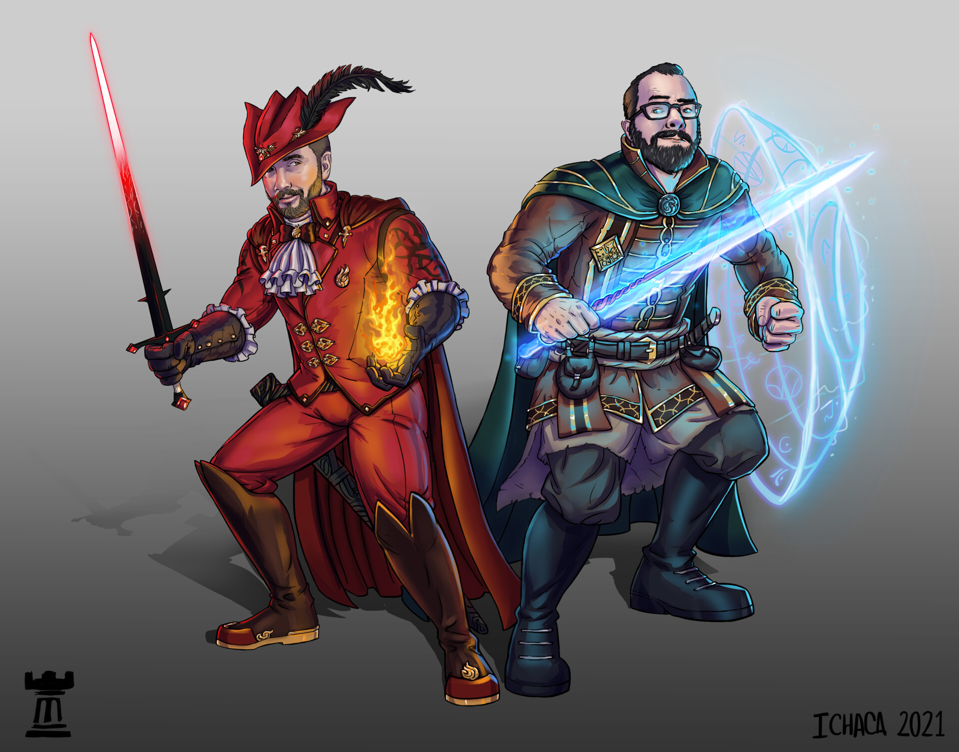 ArtStation - Red wizard and Battle mage