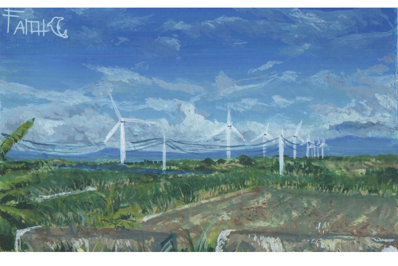 floofaeth - Windmills, Ilocos Sur Gouache