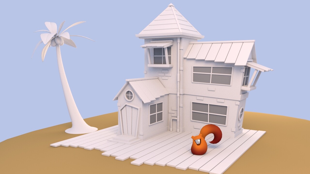 ArtStation - Cartoony Squirrel House