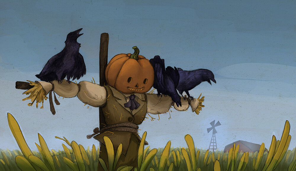 ArtStation - Scarecrow and crows