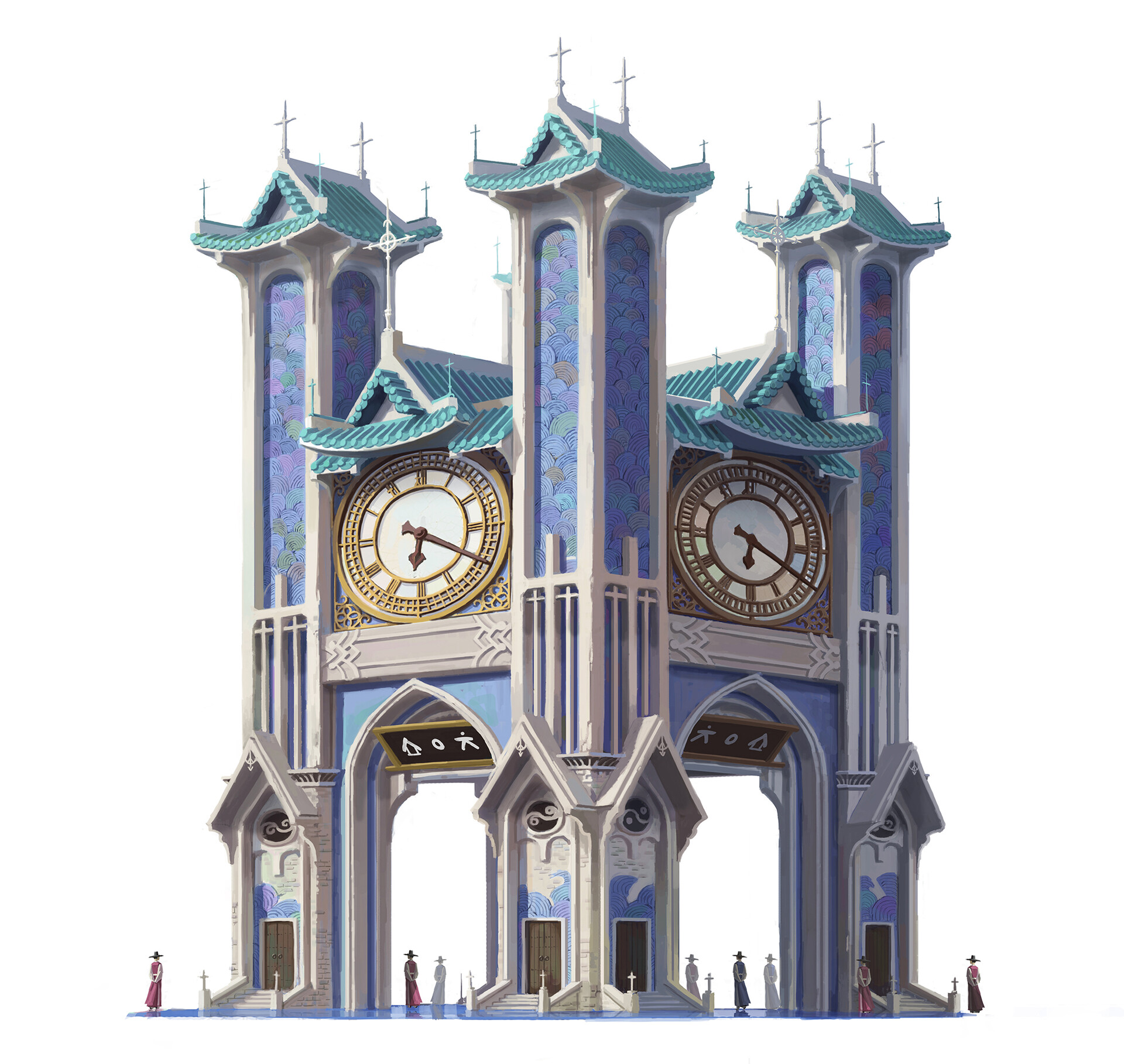 ArtStation - Oriental Clock Tower in the Coastal City