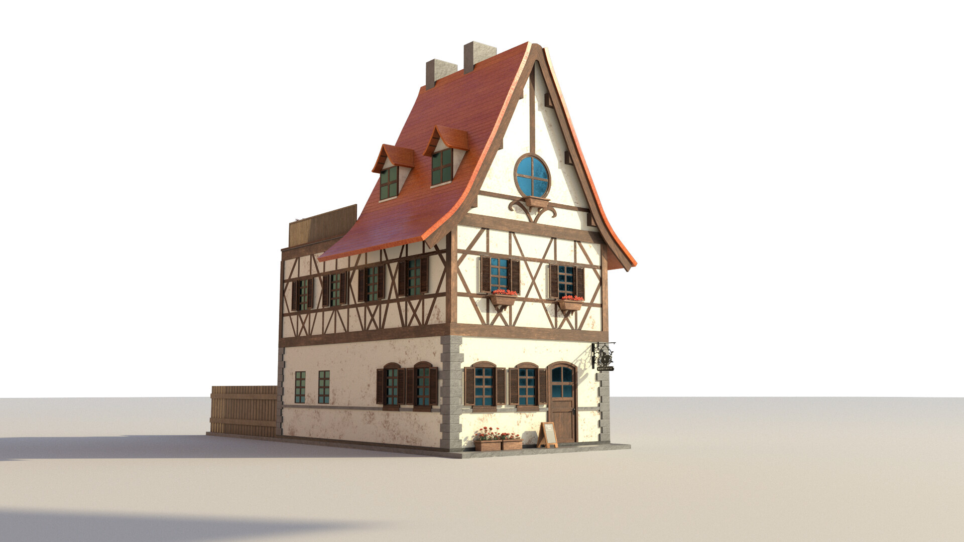 ArtStation - Modelling Practice - 17 Cafe Building (Cafe Rabbit House)