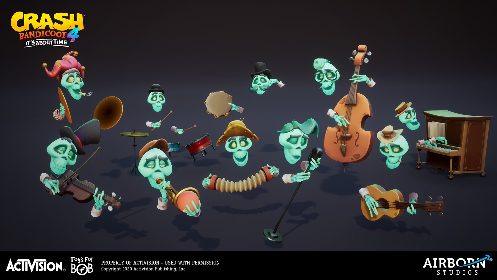 Airborn Studios - Crash Bandicoot 4 - Skeleton Musicians