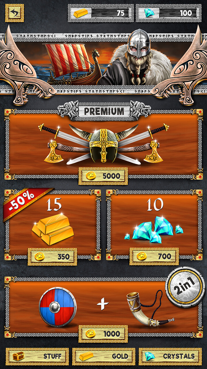 ArtStation - Viking game UI project