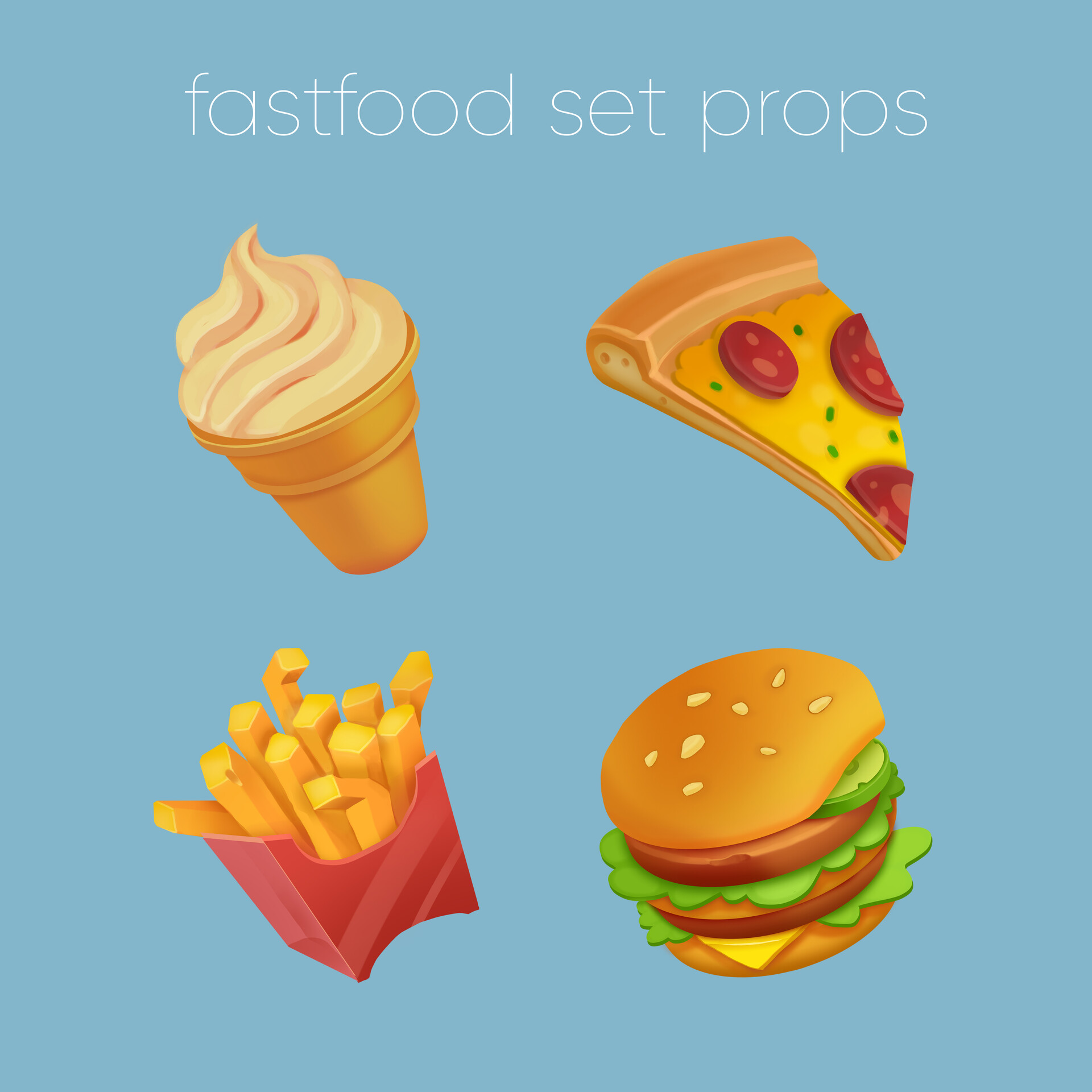ArtStation - fastfood set props
