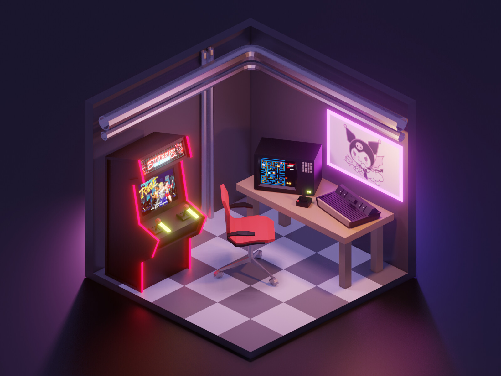 ArtStation - Arcade Room Isometric