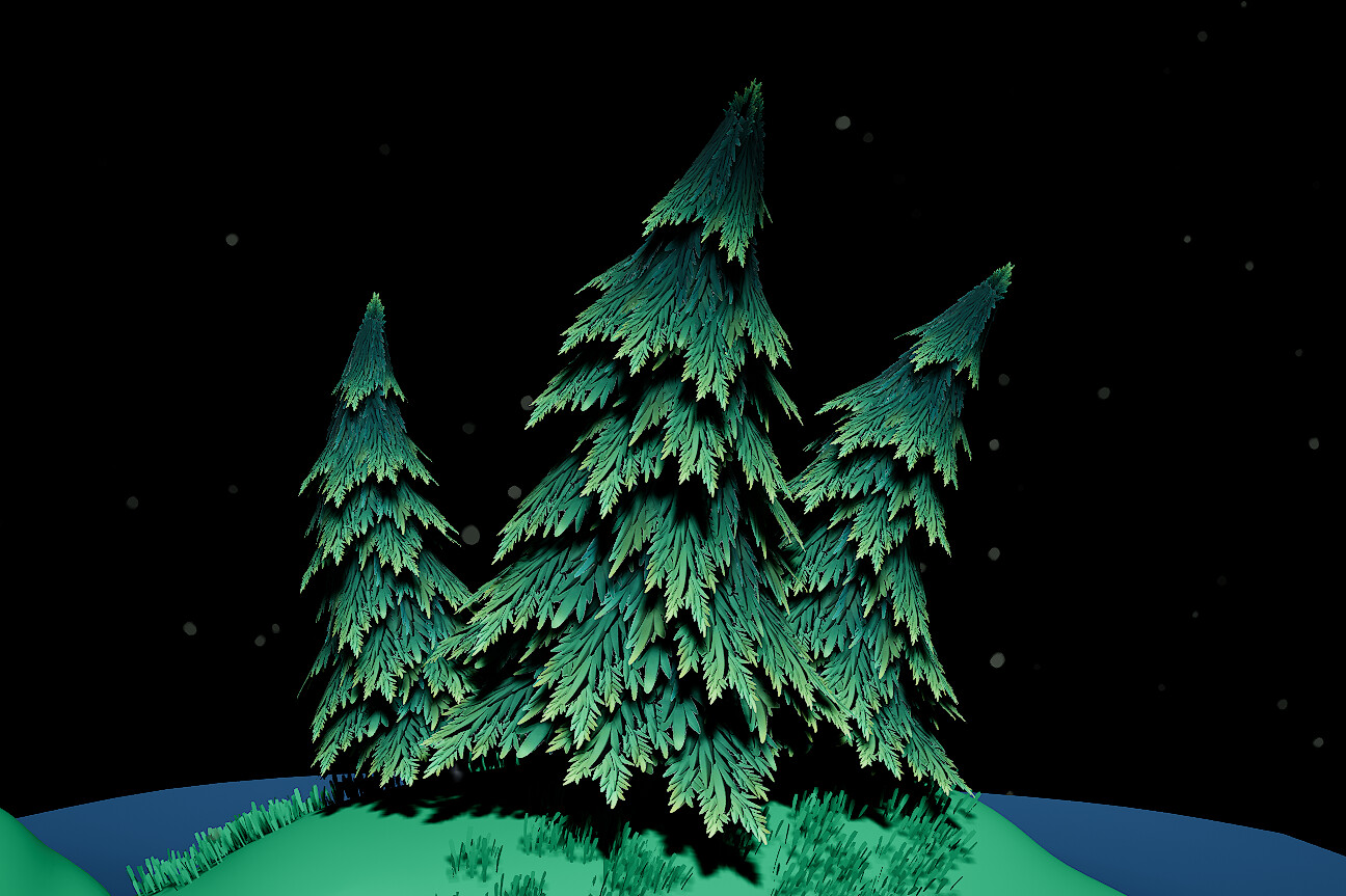ArtStation - Stylized Pine Trees