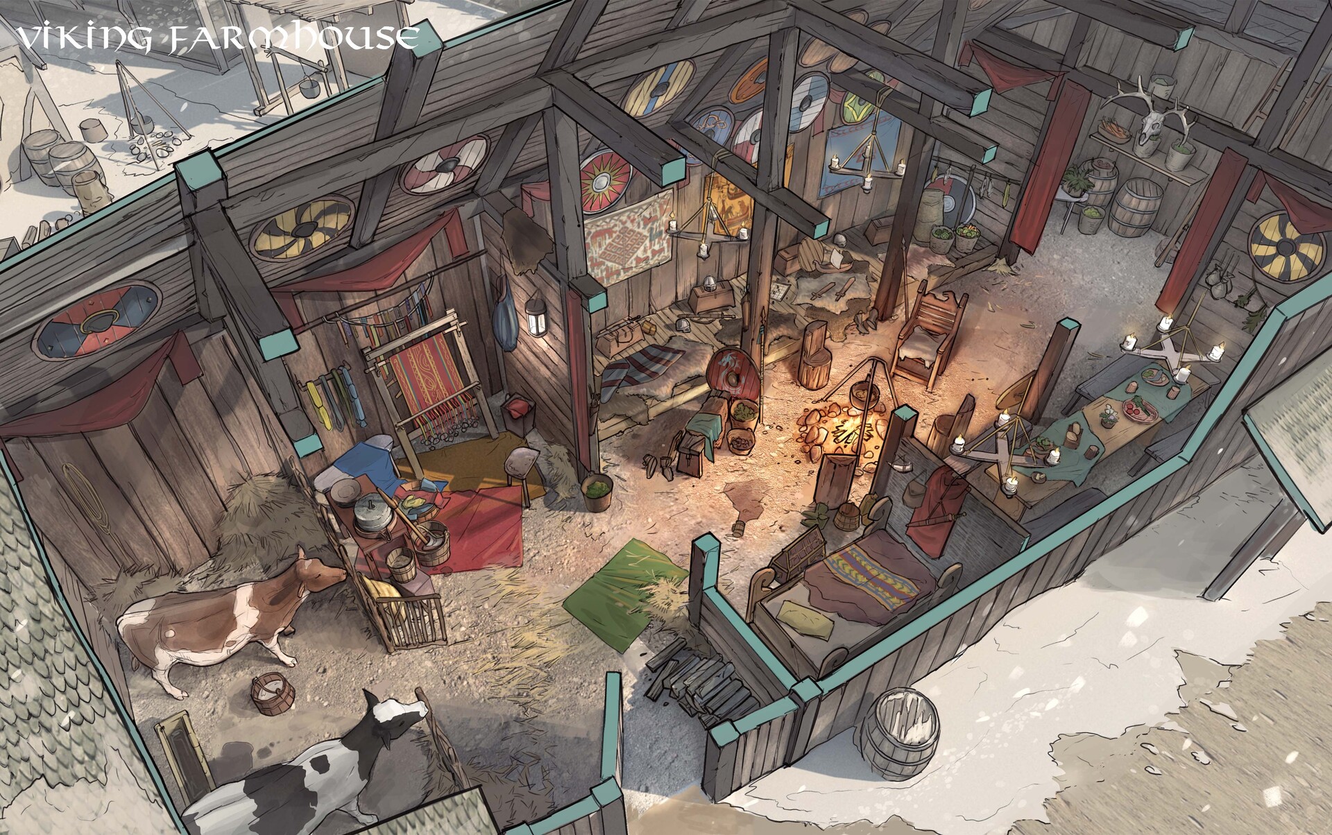 ArtStation - Viking Farmhouse 3/4 shot