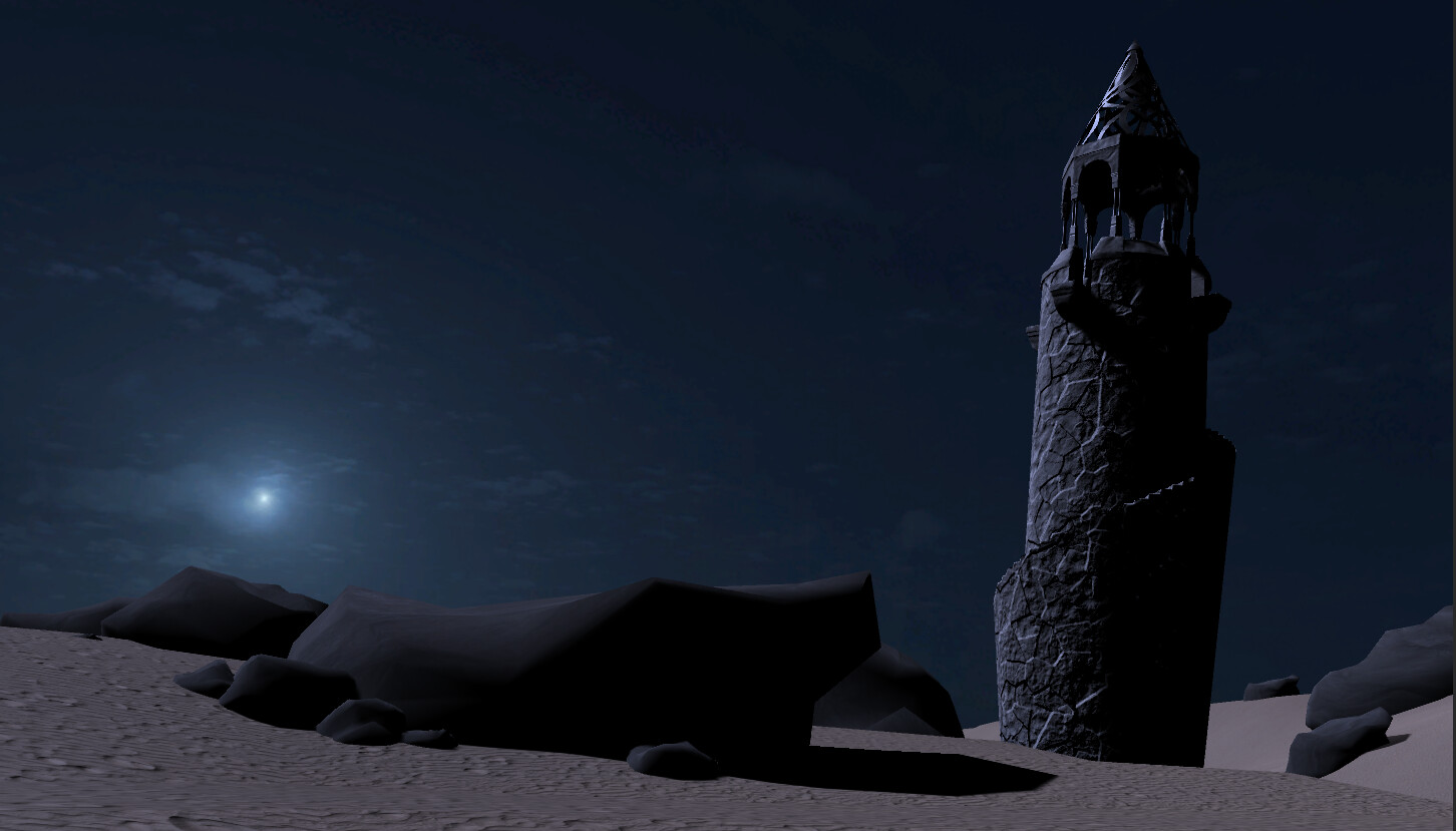 ArtStation - Moonlight Desert Tower