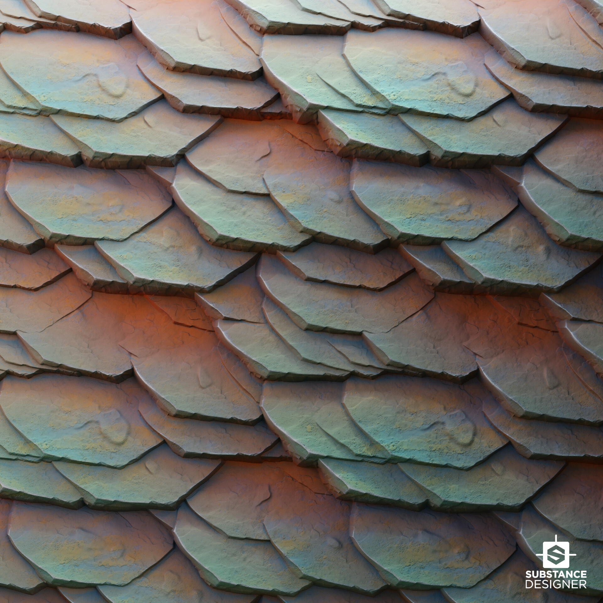 ArtStation - Exercise11_Colored Rock Wall