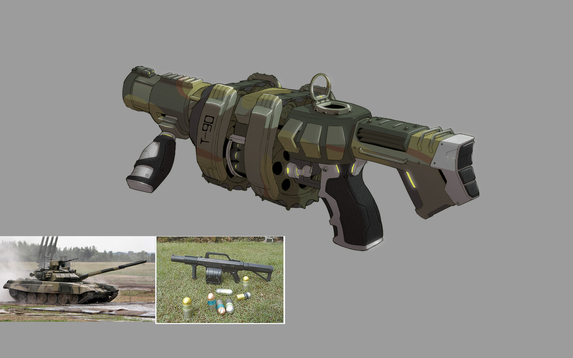 ArtStation - T-90 tank gun