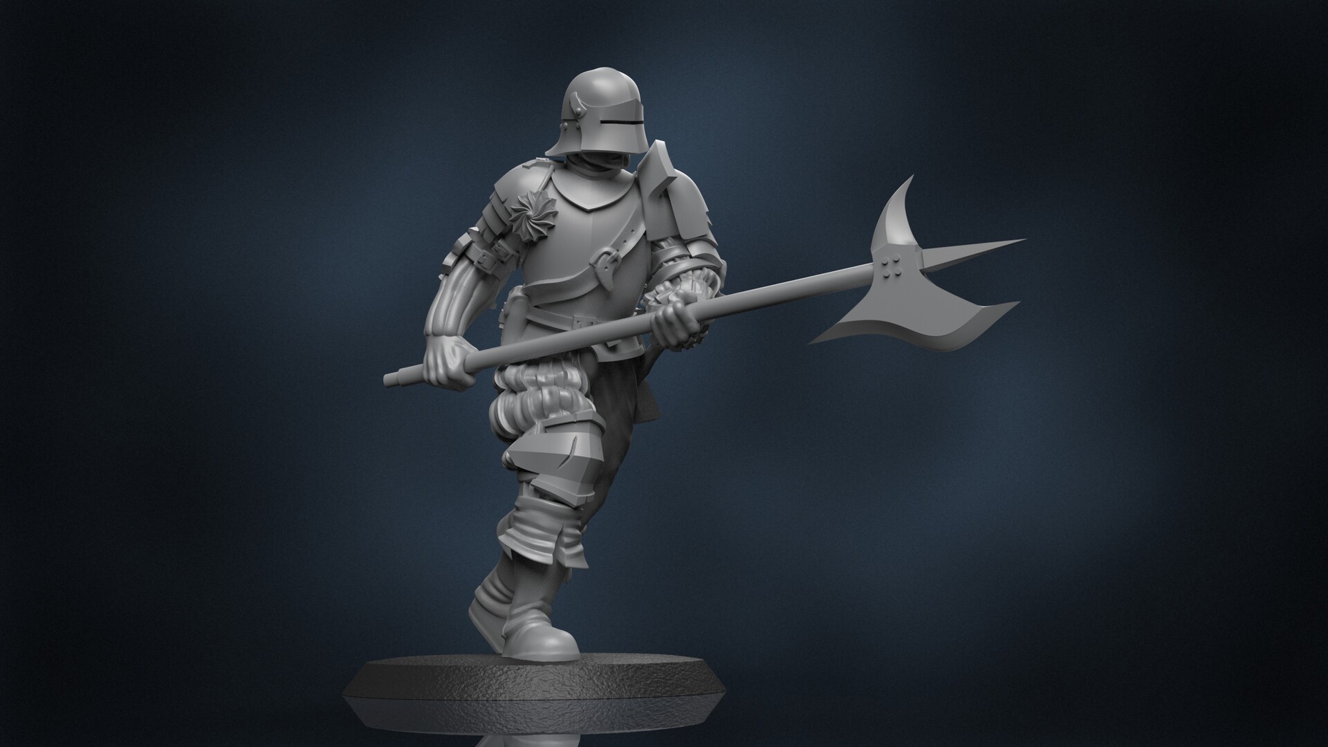 ArtStation - halberdier miniature in 32 mm