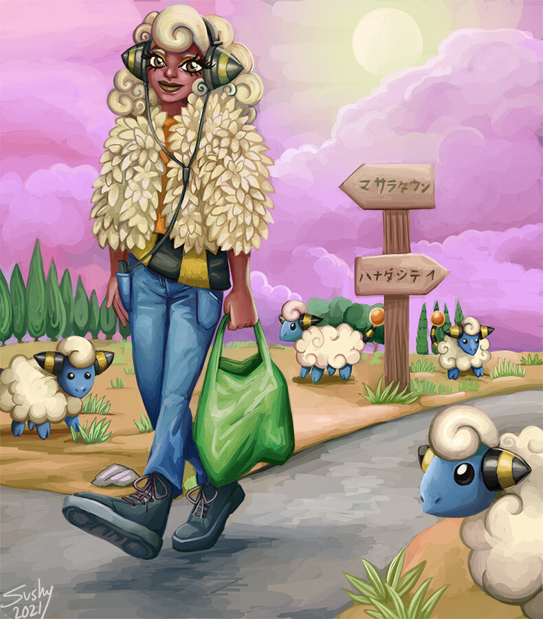 Mareep Gijinka ArtStation Mareep Gijinka
