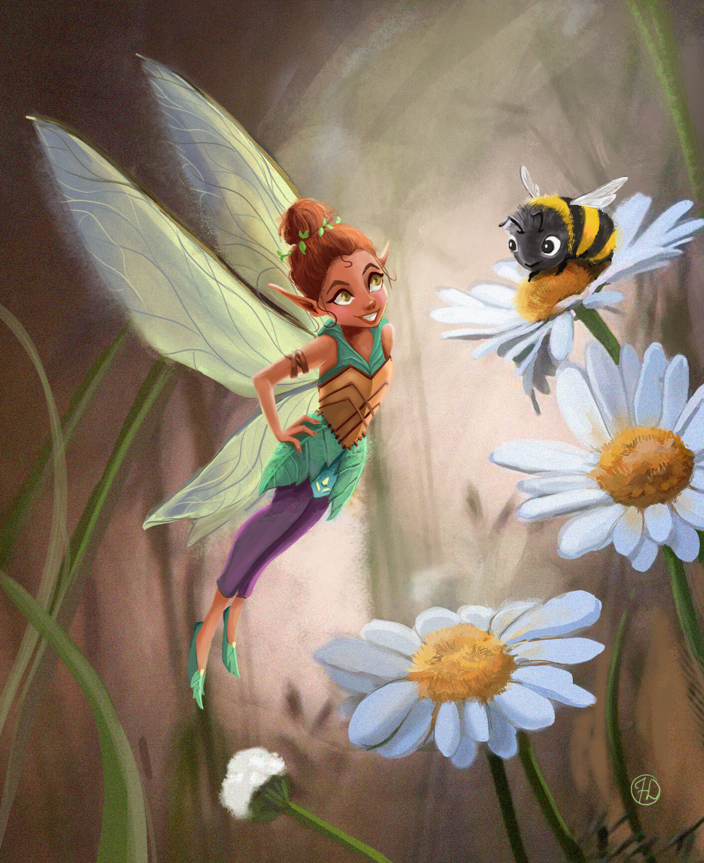 ArtStation - Fairy and her Bee friend