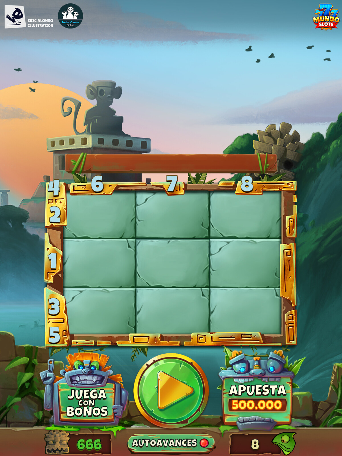 Eric Alonso Illustration & Game Art - "Tesoro de Java" - Slot Machine