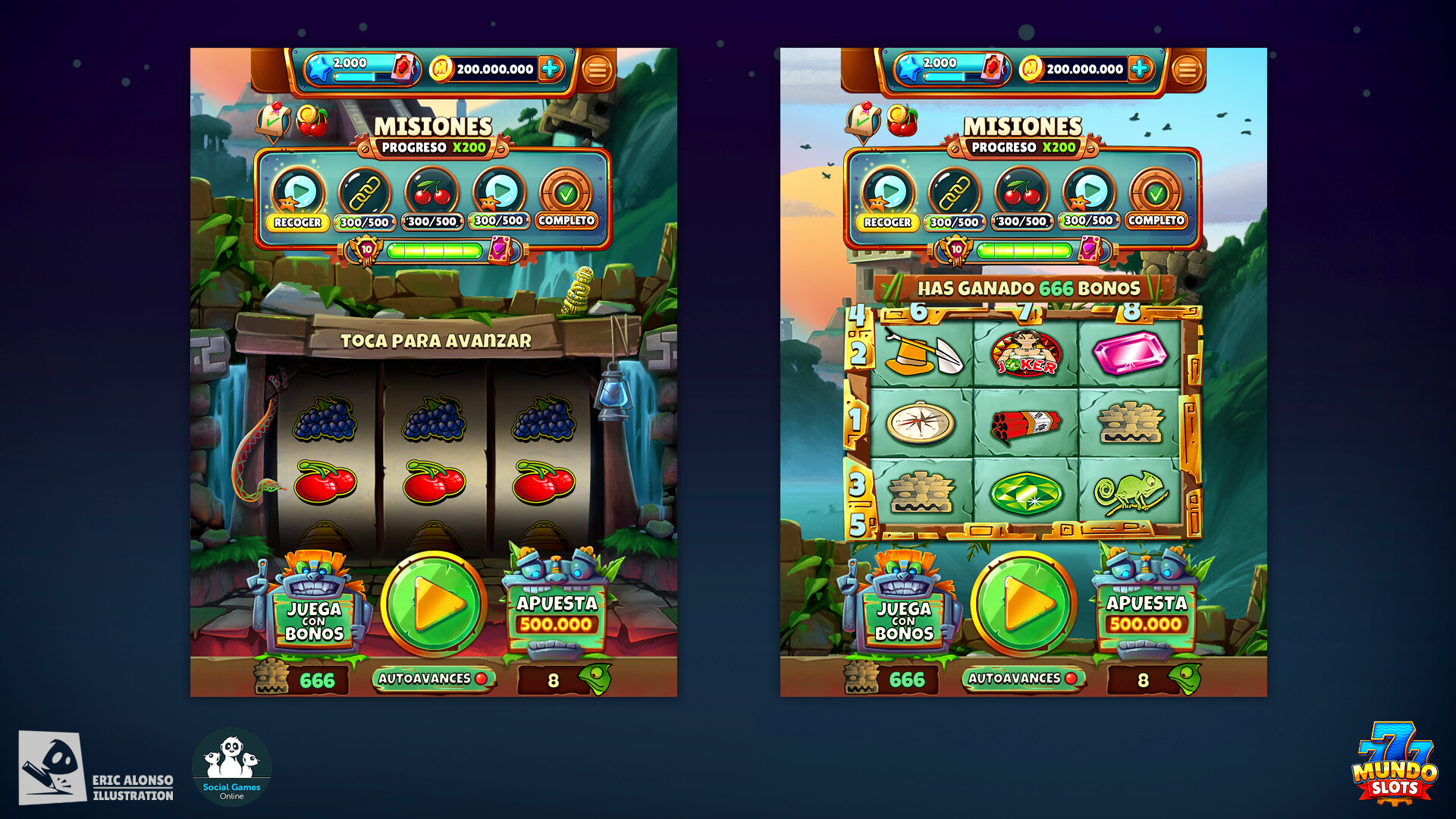 Eric Alonso Illustration & Game Art - "Tesoro de Java" - Slot Machine