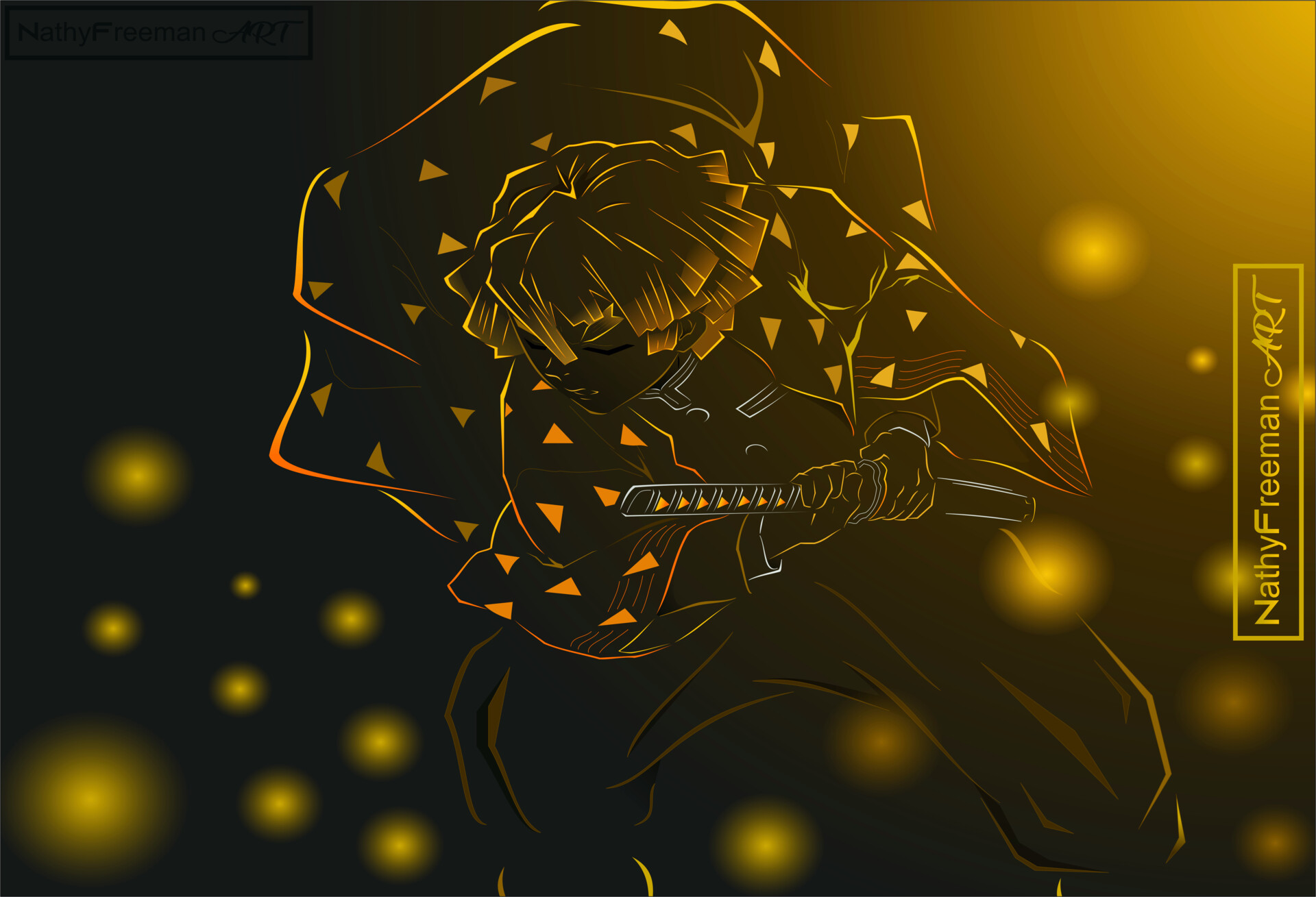 ArtStation - Demon Slayer Zenitsu Agamatsu