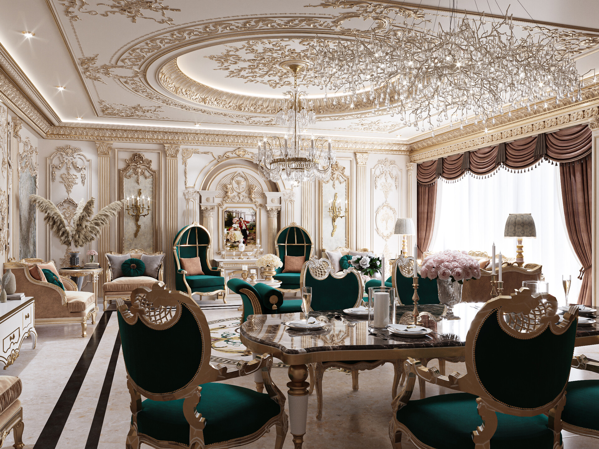 ArtStation - Simulation of classical interior architecture