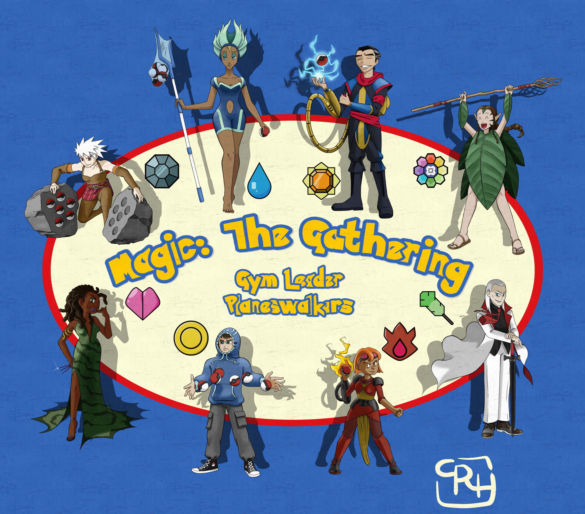 ArtStation - MTG Planeswalkers as Kanto Gym Leaders