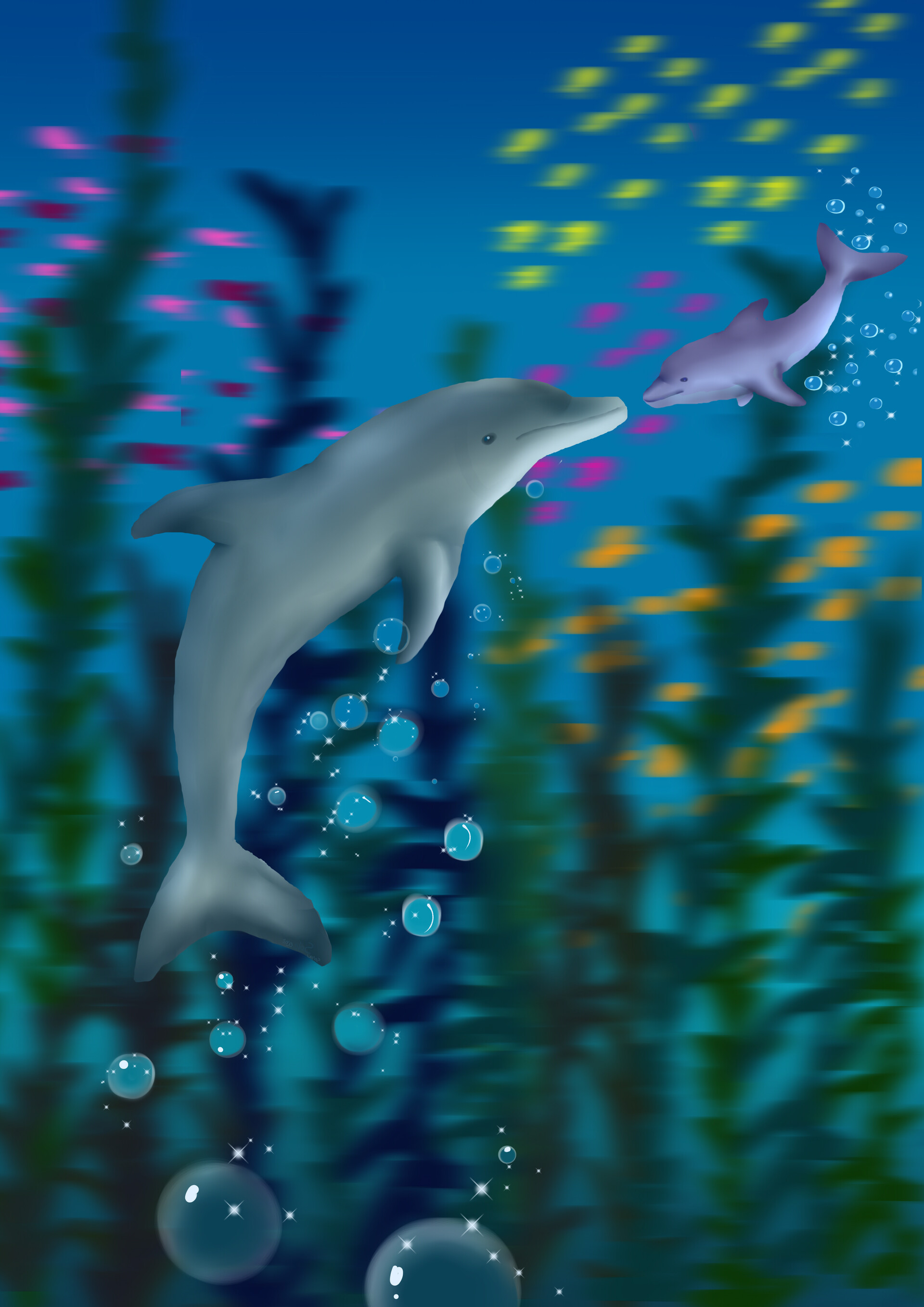 ArtStation - Dolphins love